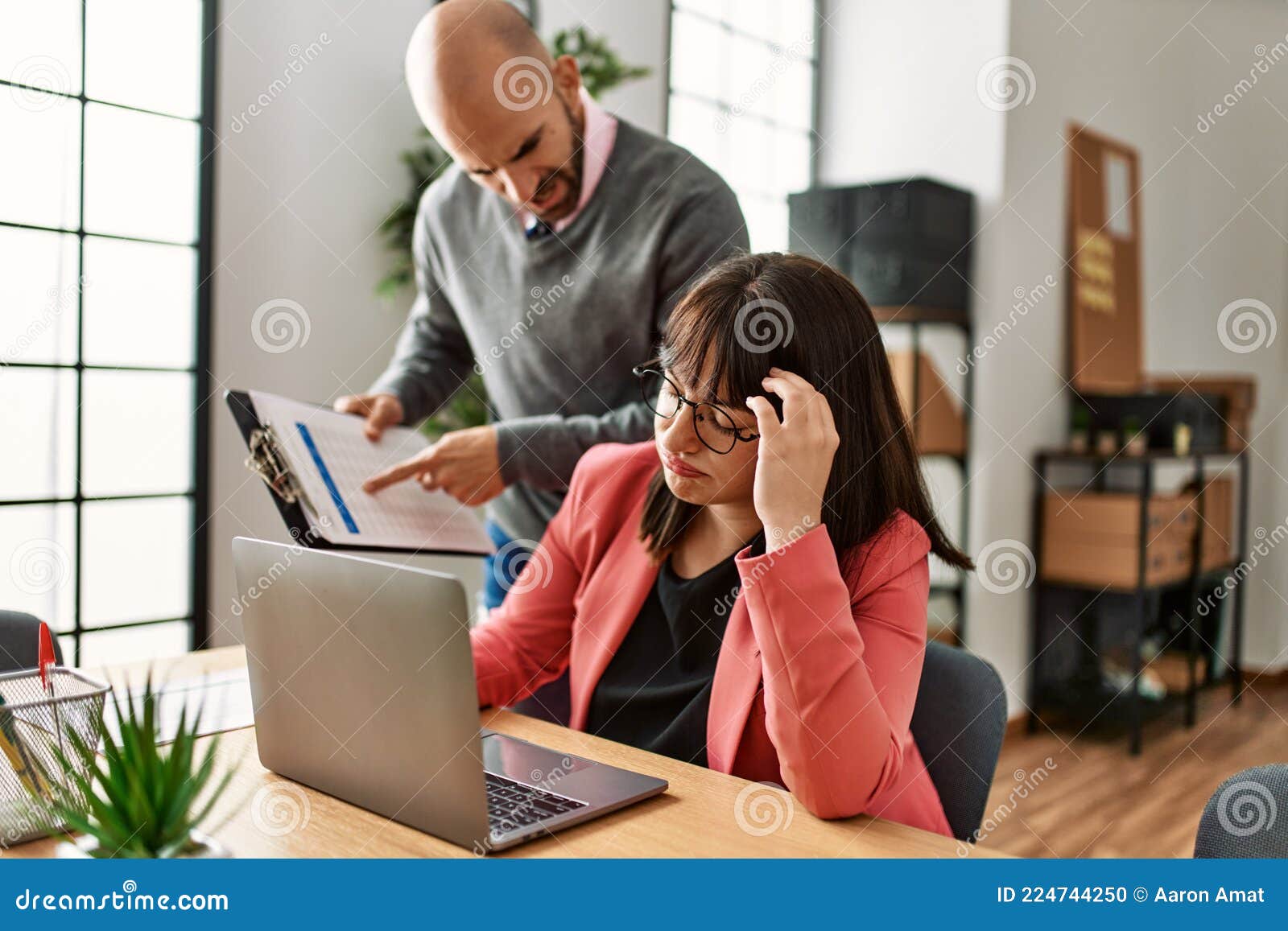 Businesswoman Overworked and Stressed of Her Boss at the Office Stock ...