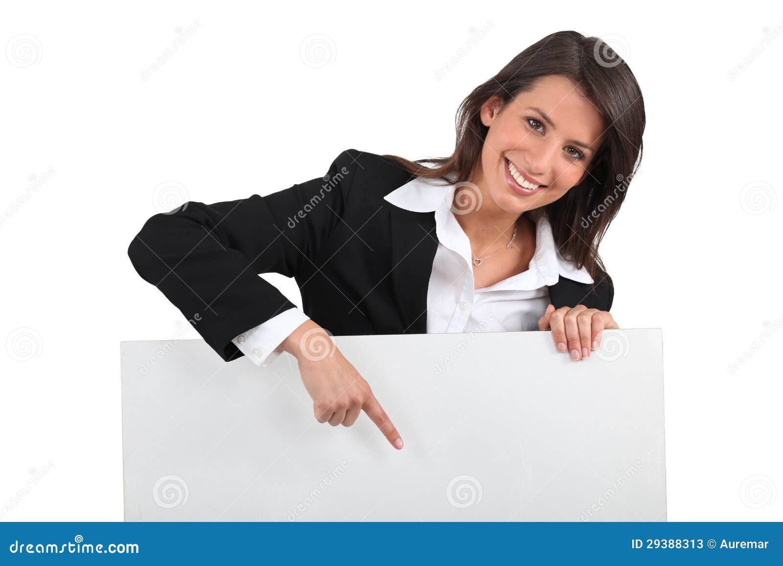 Businesswoman pointing stock image. Image of dark, caucasian - 29388313