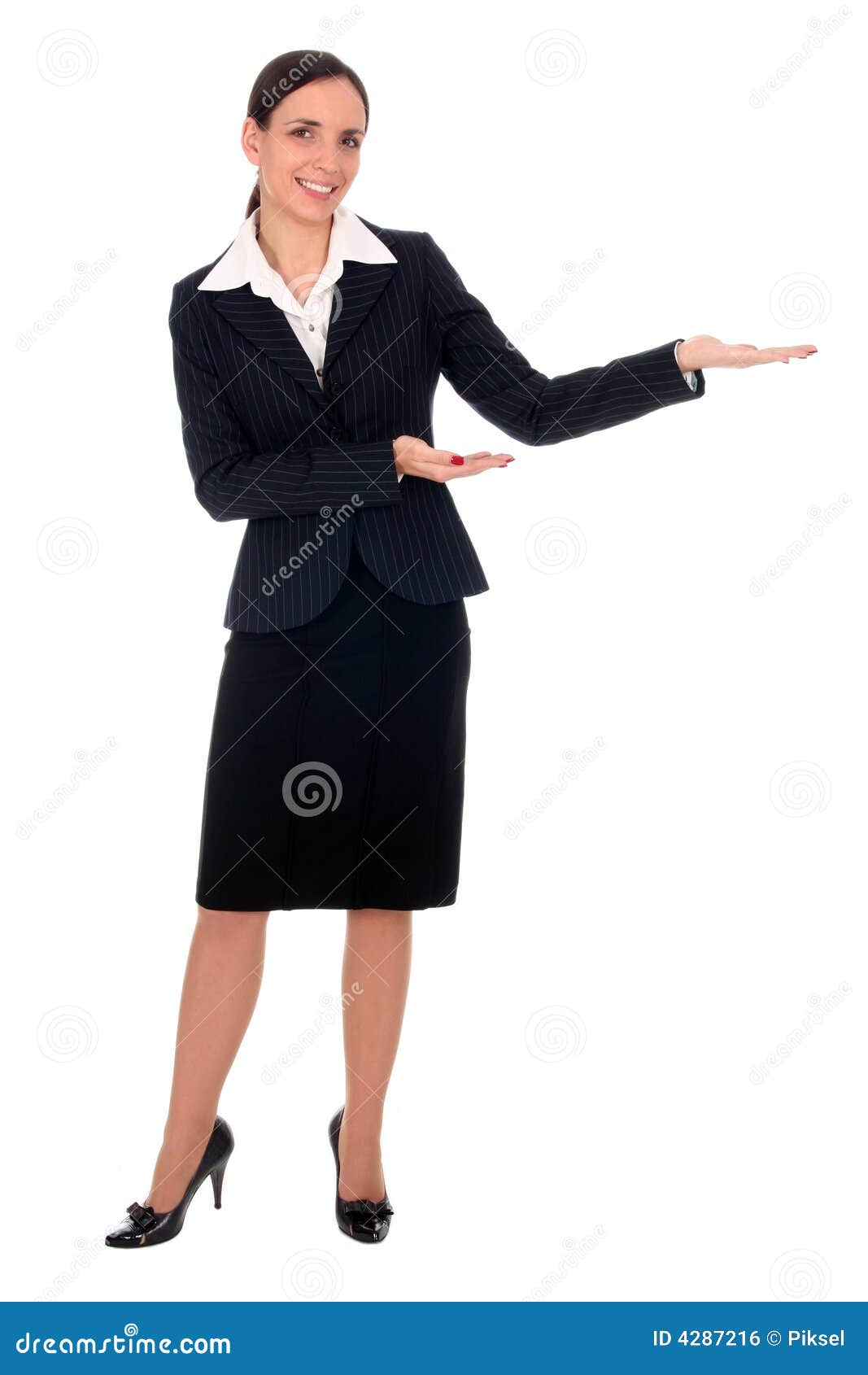 Businesswoman Pointing stock photo. Image of smiling, body - 4287216