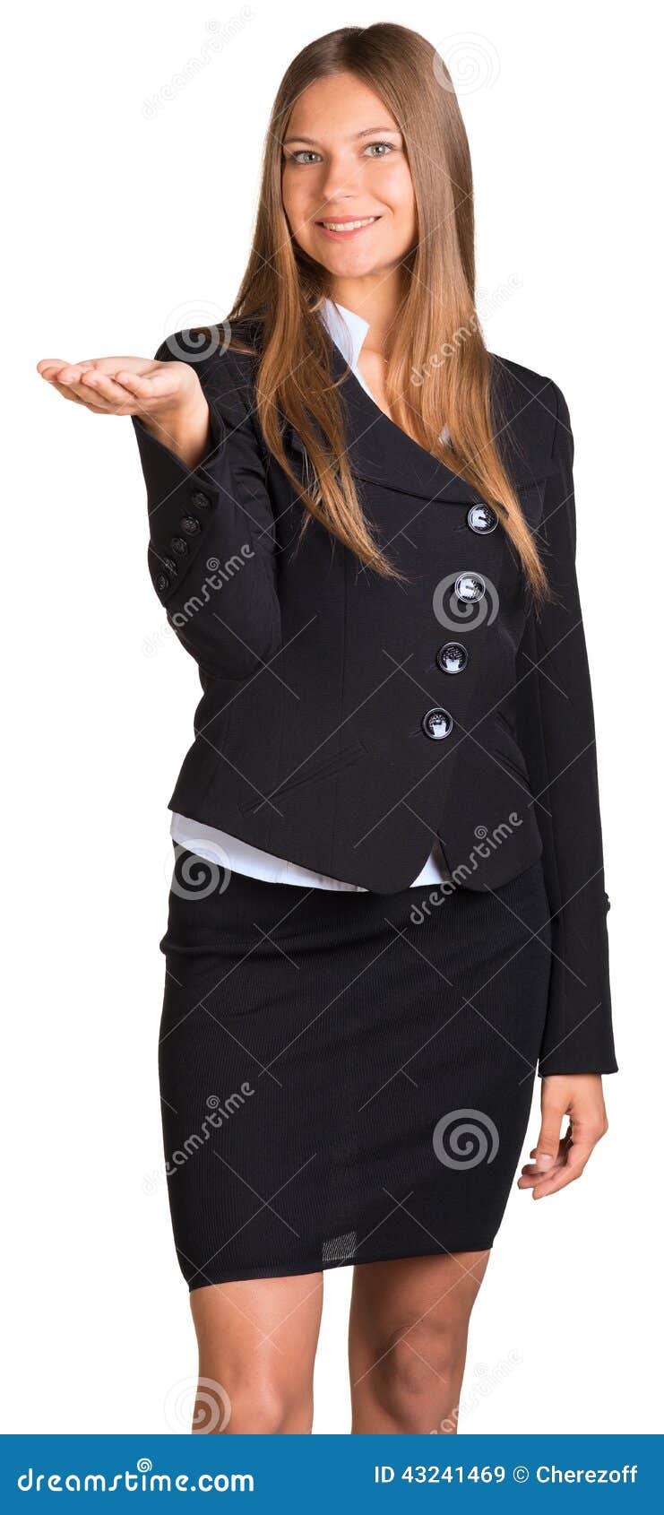 Businesswoman Points Hand Forward Stock Image - Image of expressing ...
