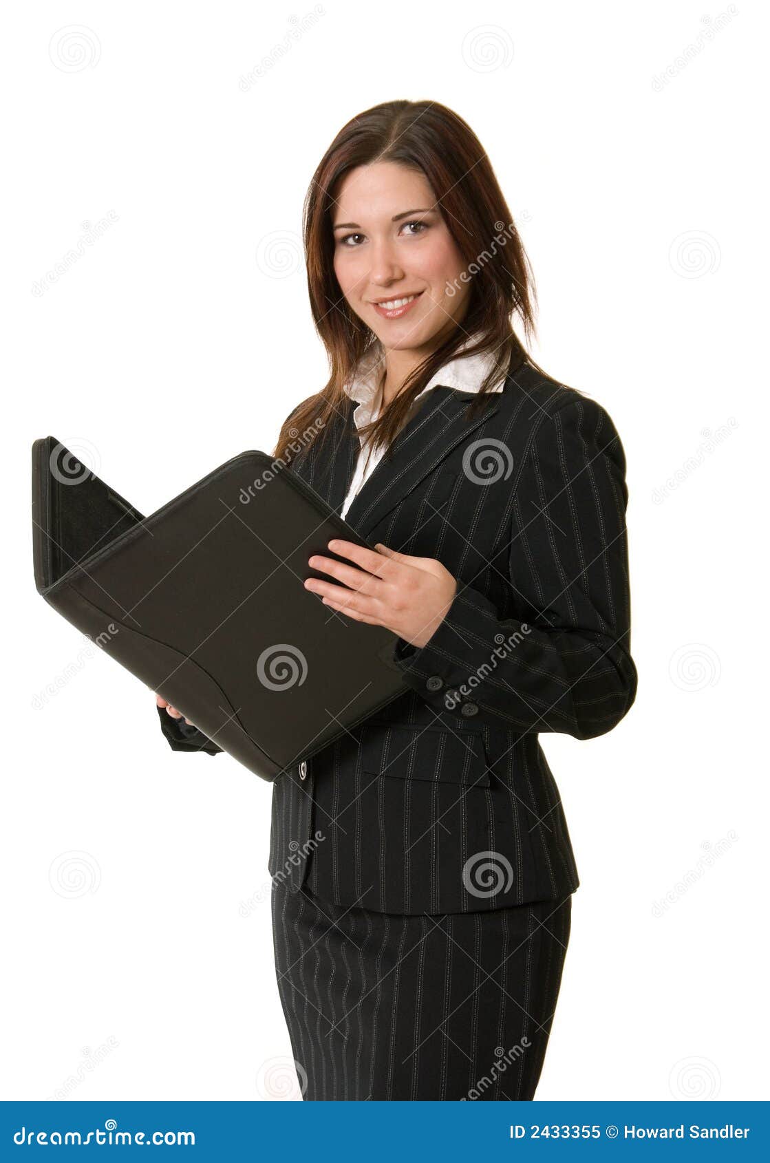 Businesswoman with Portfolio Stock Image - Image of portfolio, smiling ...