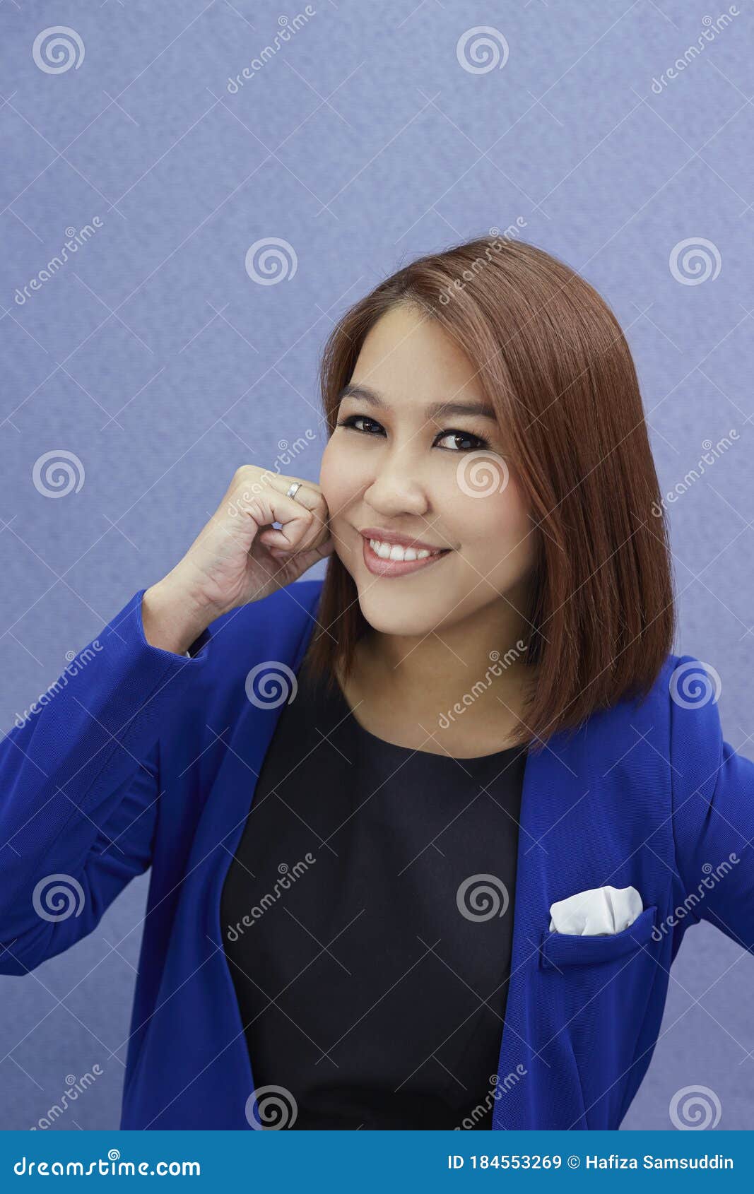 Businesswoman Posing with Hand on Her Cheek Stock Image - Image of ...