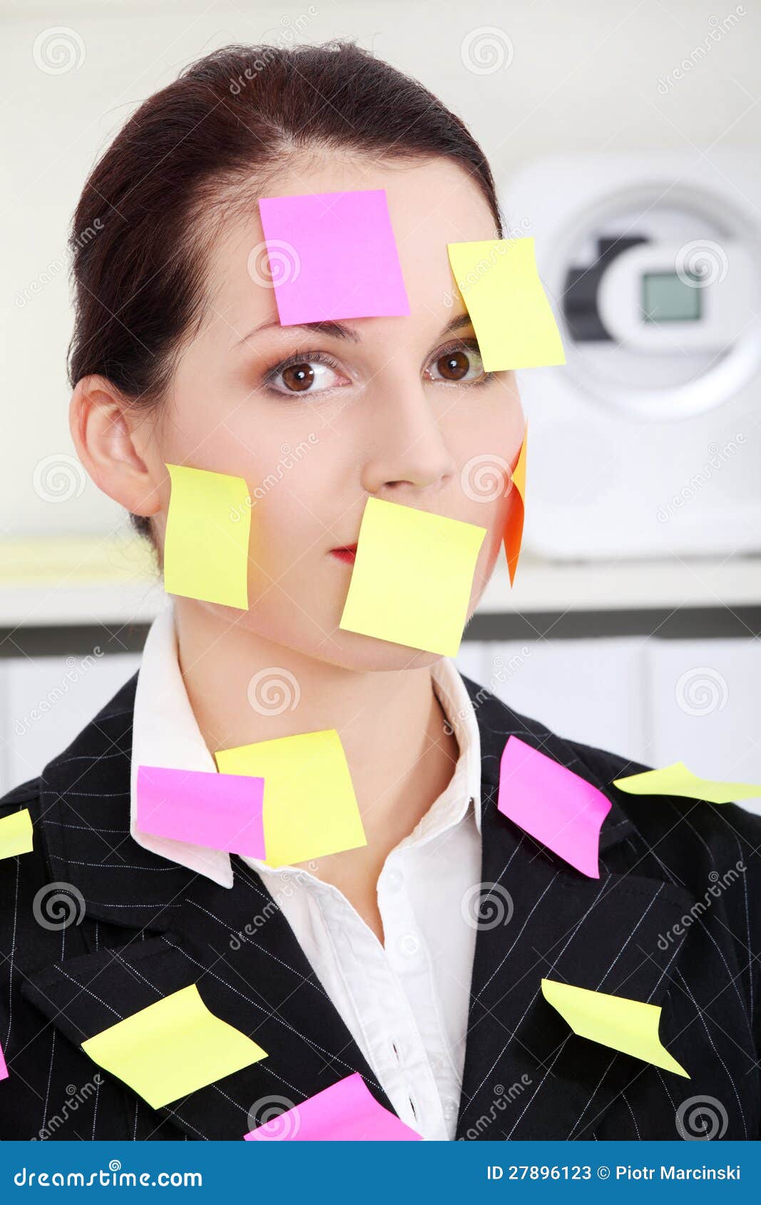Businesswoman with Post it Notes. Stock Image - Image of blank, person ...