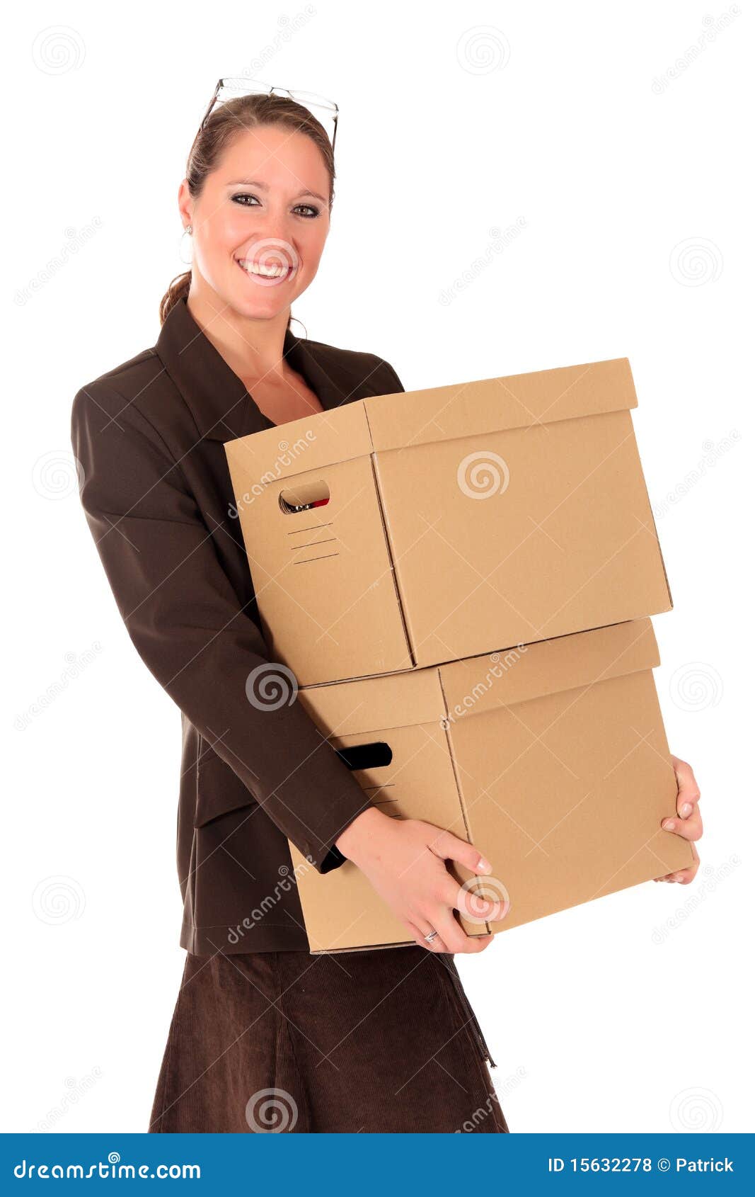 Businesswoman Postal Package Stock Photo - Image of friendly, employee ...
