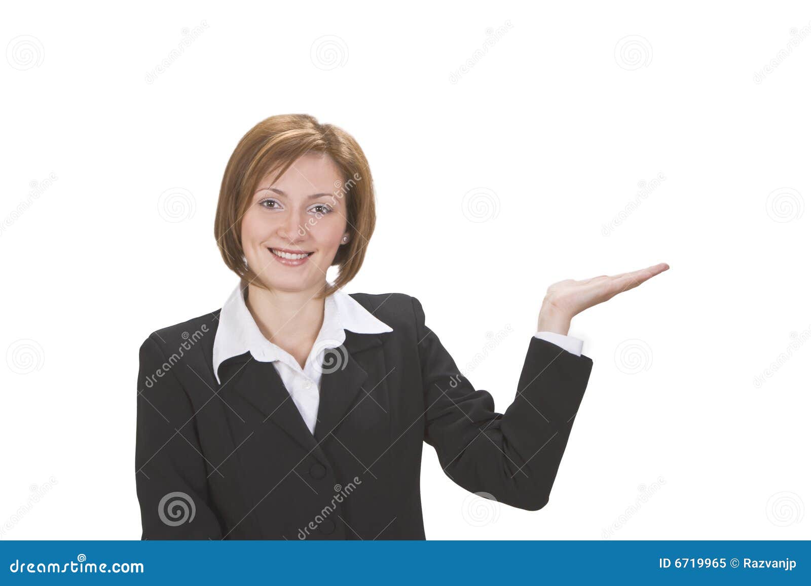 Businesswoman Presenting Something Stock Image - Image of feminine ...