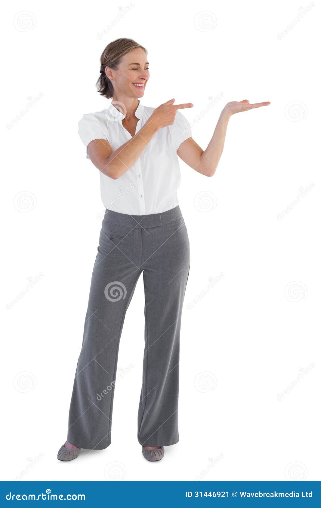 Businesswoman Presenting Something Stock Image - Image of businesswoman ...