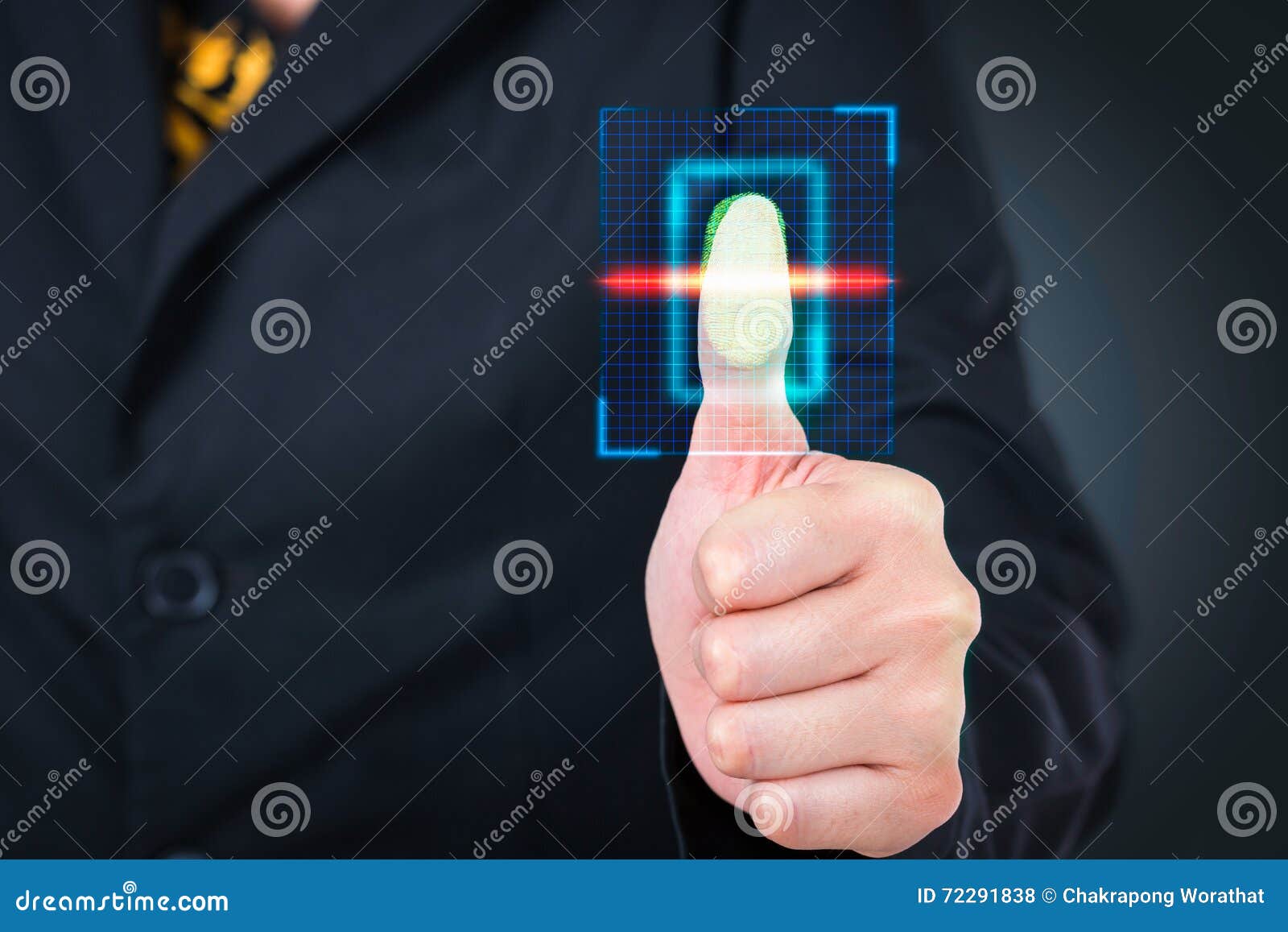 Businesswoman Pressing Scan Bar Code High Technology. Stock Photo ...