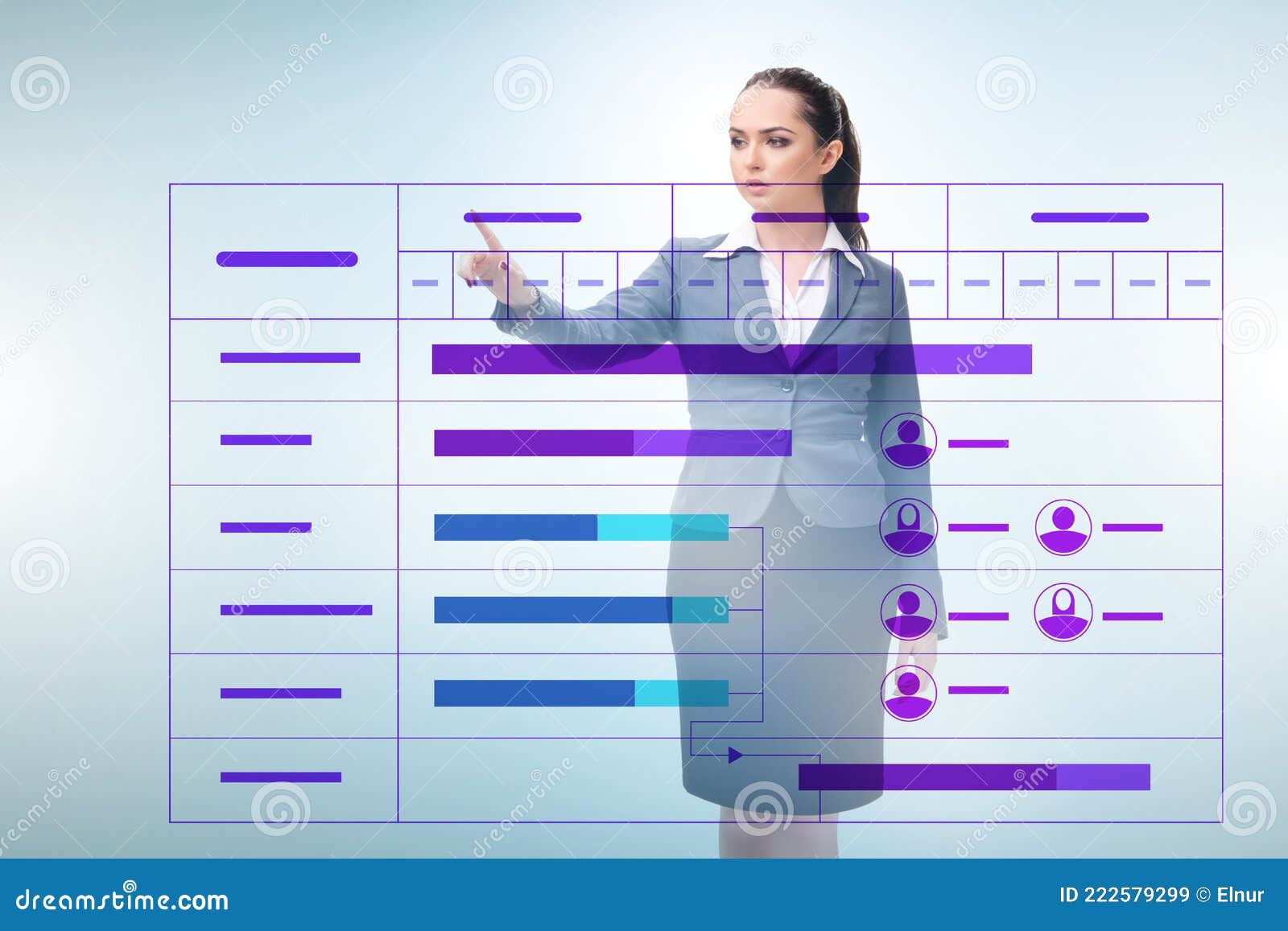 Businesswoman in Project Management Concept Stock Image - Image of ...
