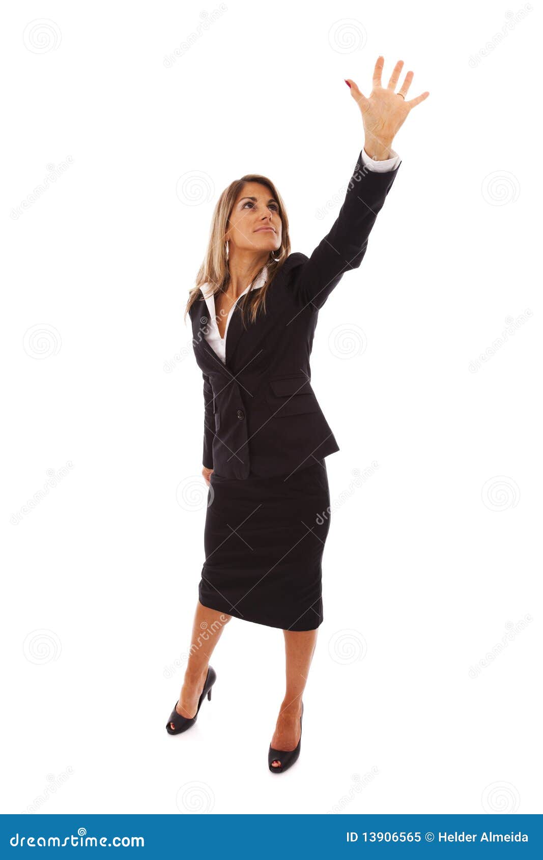 Businesswoman Reaching Something Stock Image - Image of reaching ...