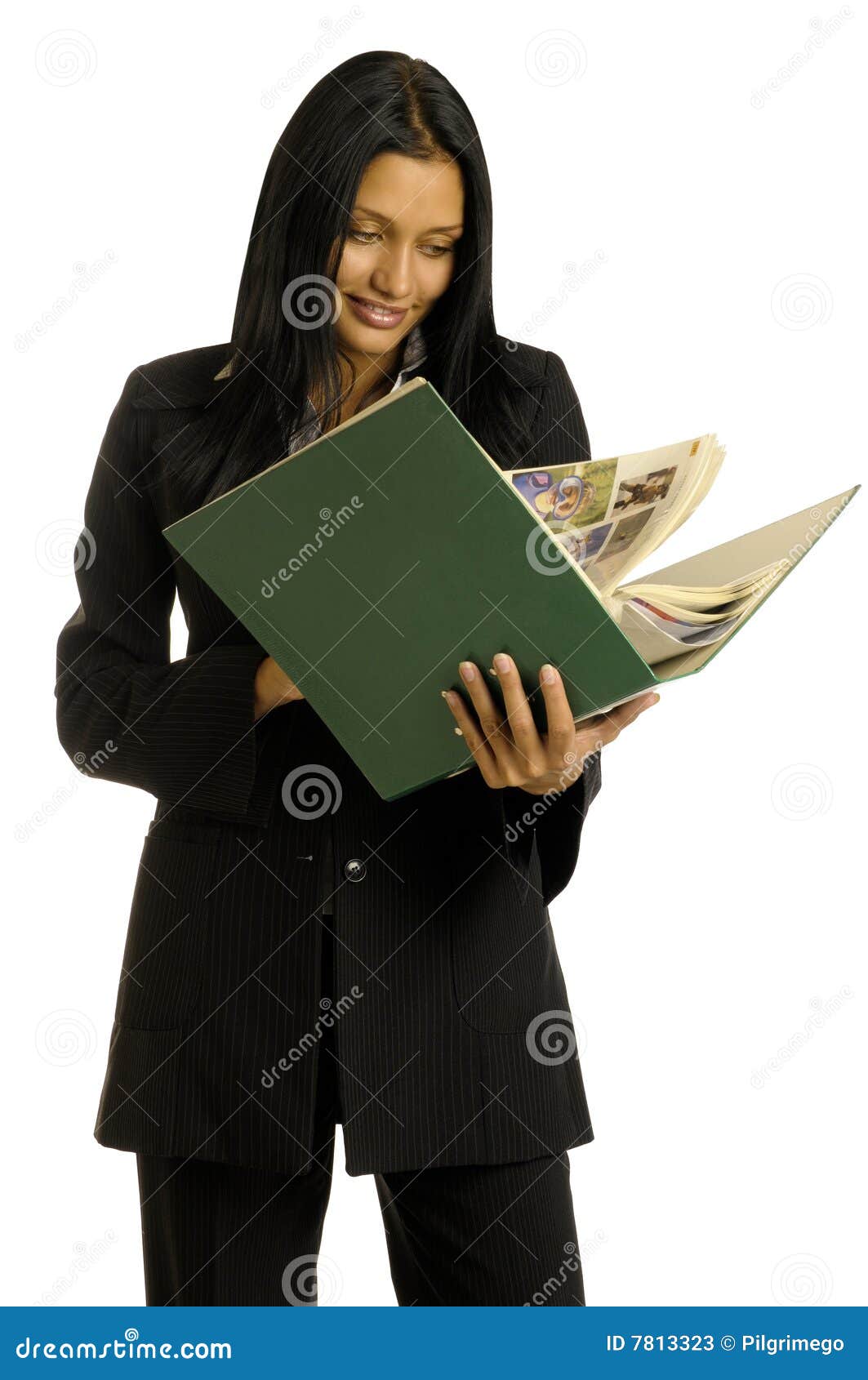 Businesswoman is Reading the Big Book Stock Image - Image of binder ...
