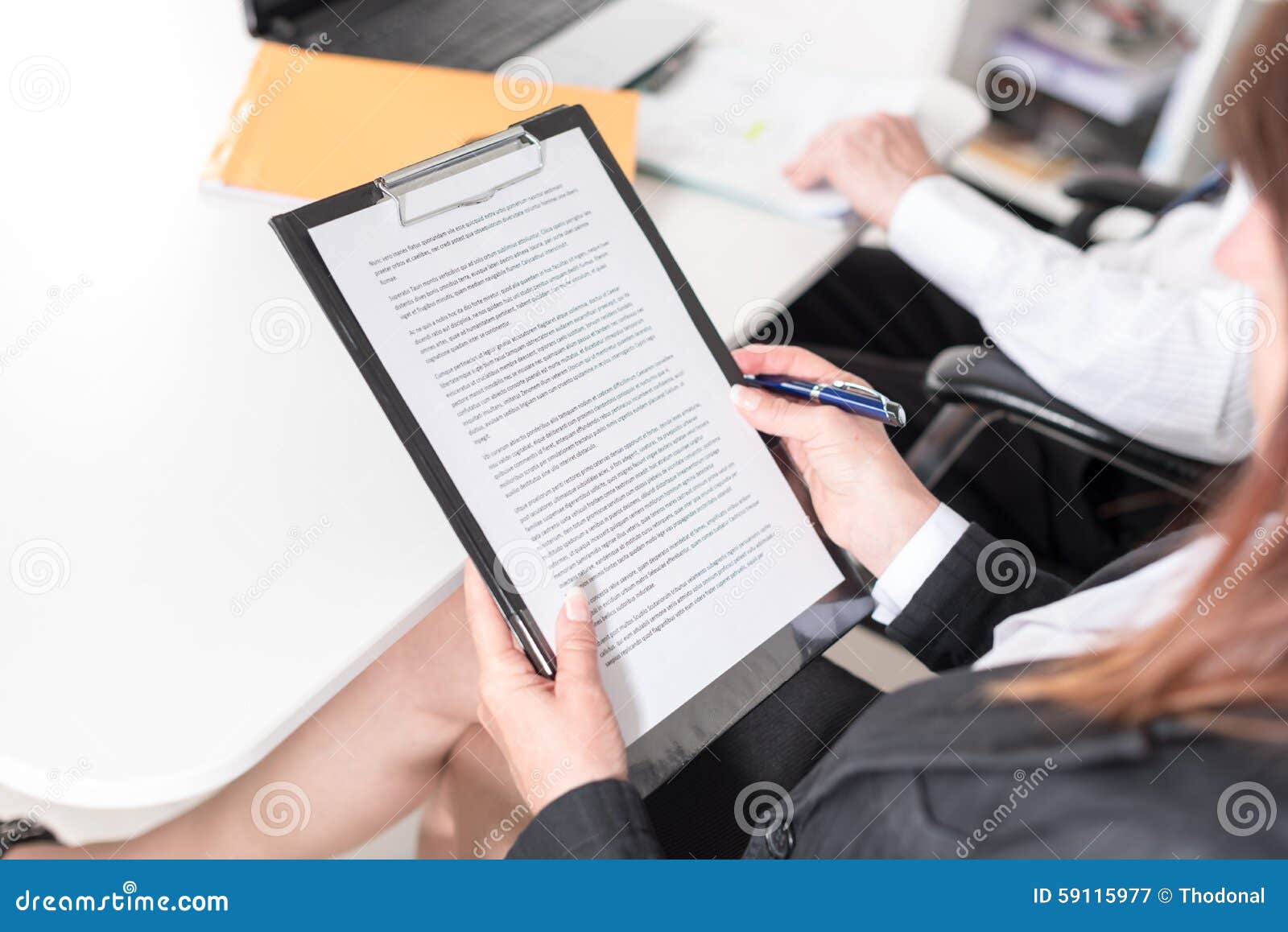 Businesswoman Reading a Document Stock Image - Image of work, female ...
