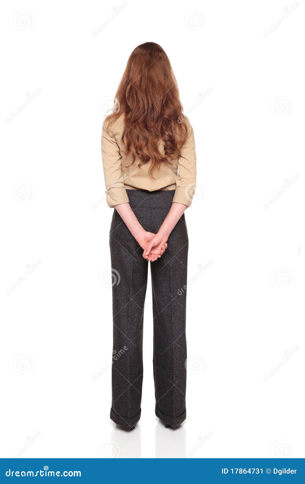 Businesswoman - Rear View Hands Clasped Stock Image - Image of hands ...