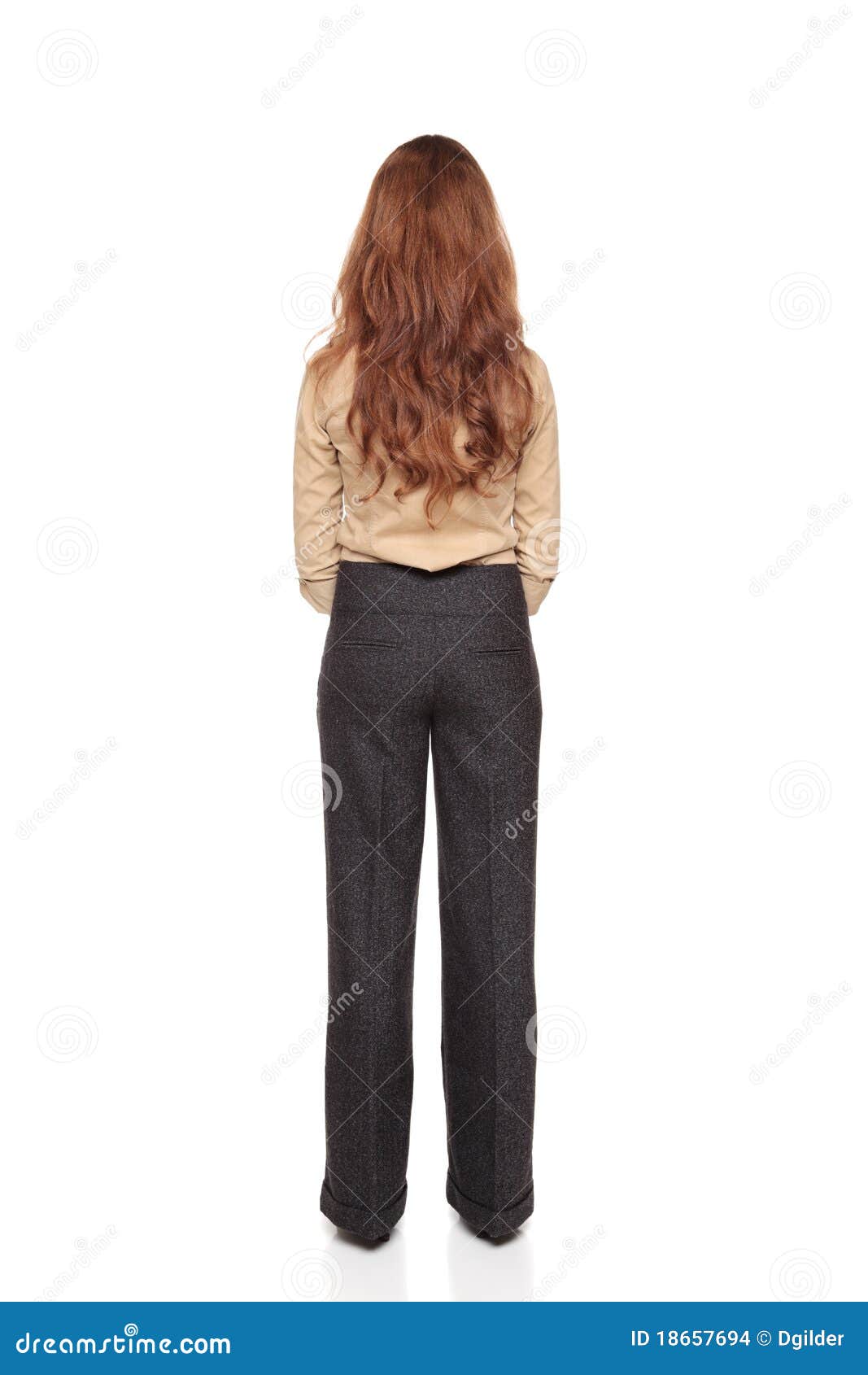 Businesswoman - Rear View Hands Clasped Stock Photo - Image of woman ...