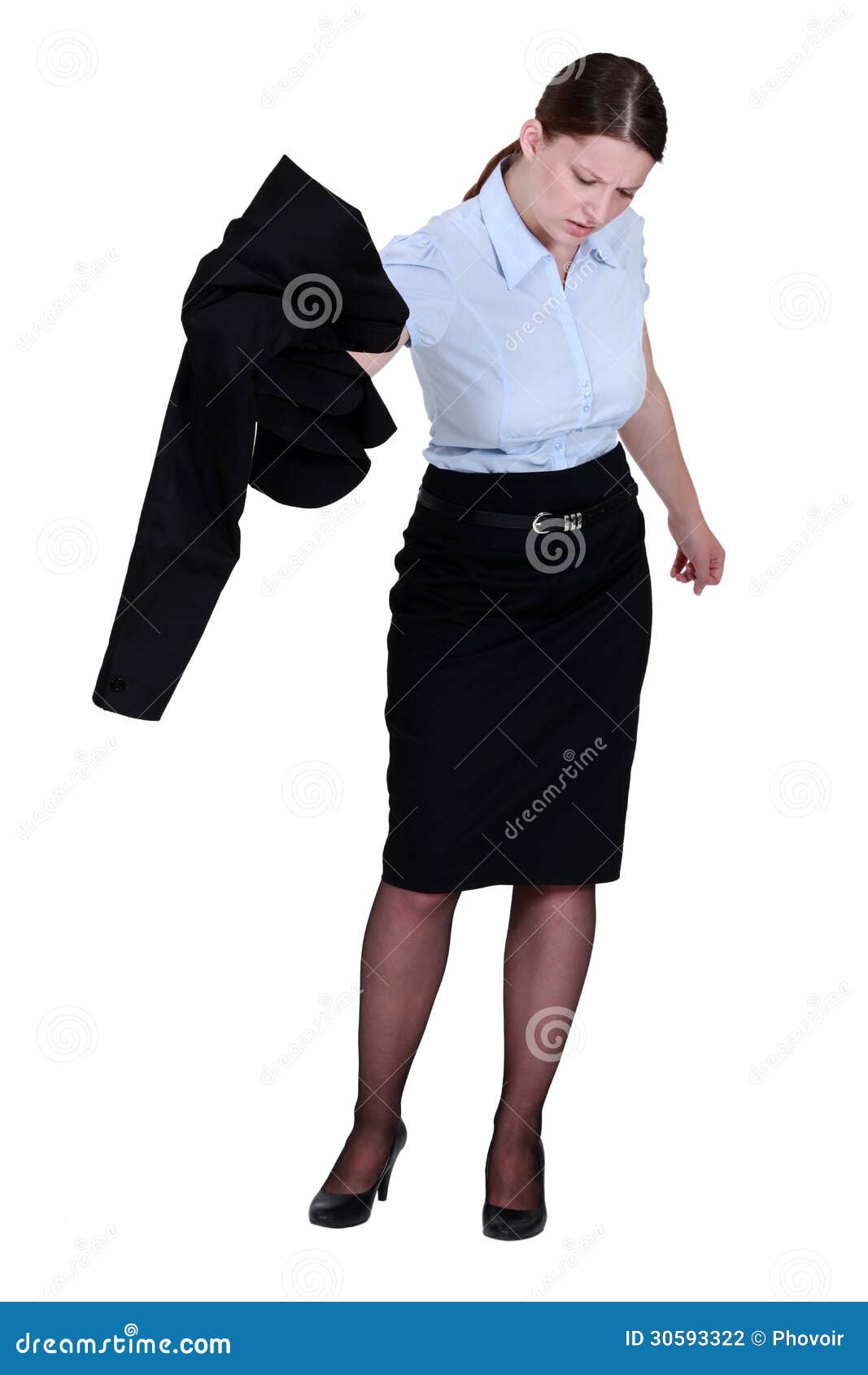 Businesswoman Removing Her Jacket Stock Photo - Image of pretty, jacket ...