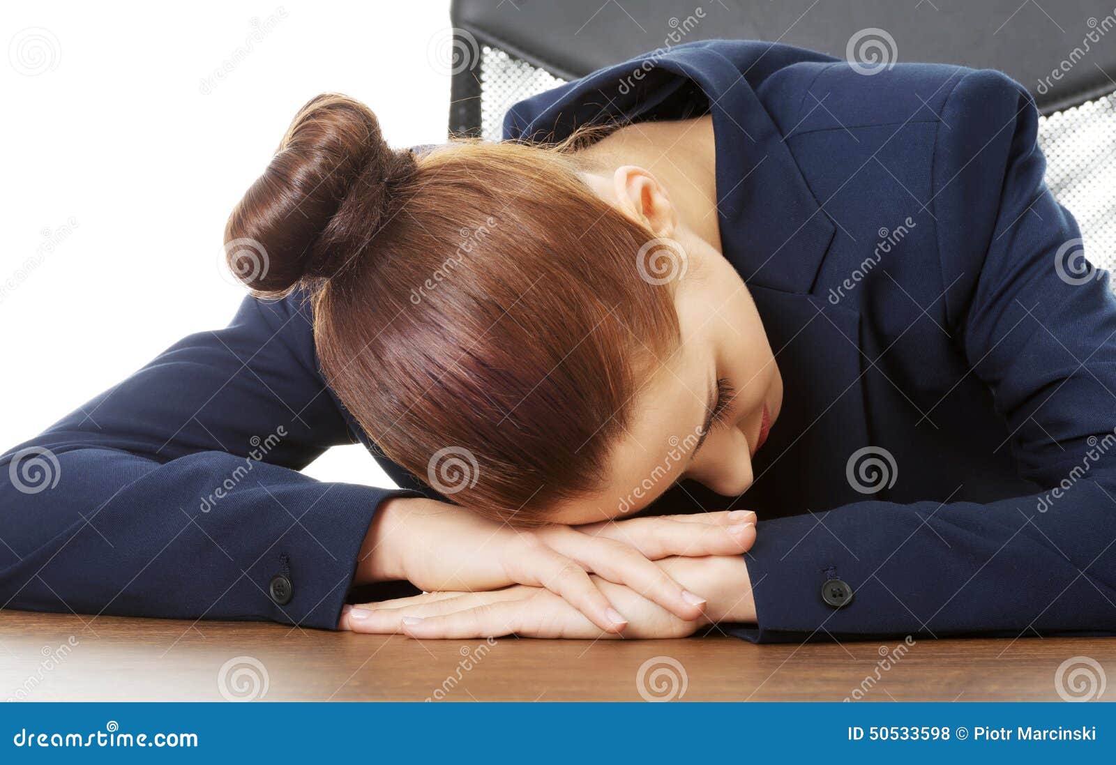 Businesswoman Resting at the Desk in Office Stock Photo - Image of ...