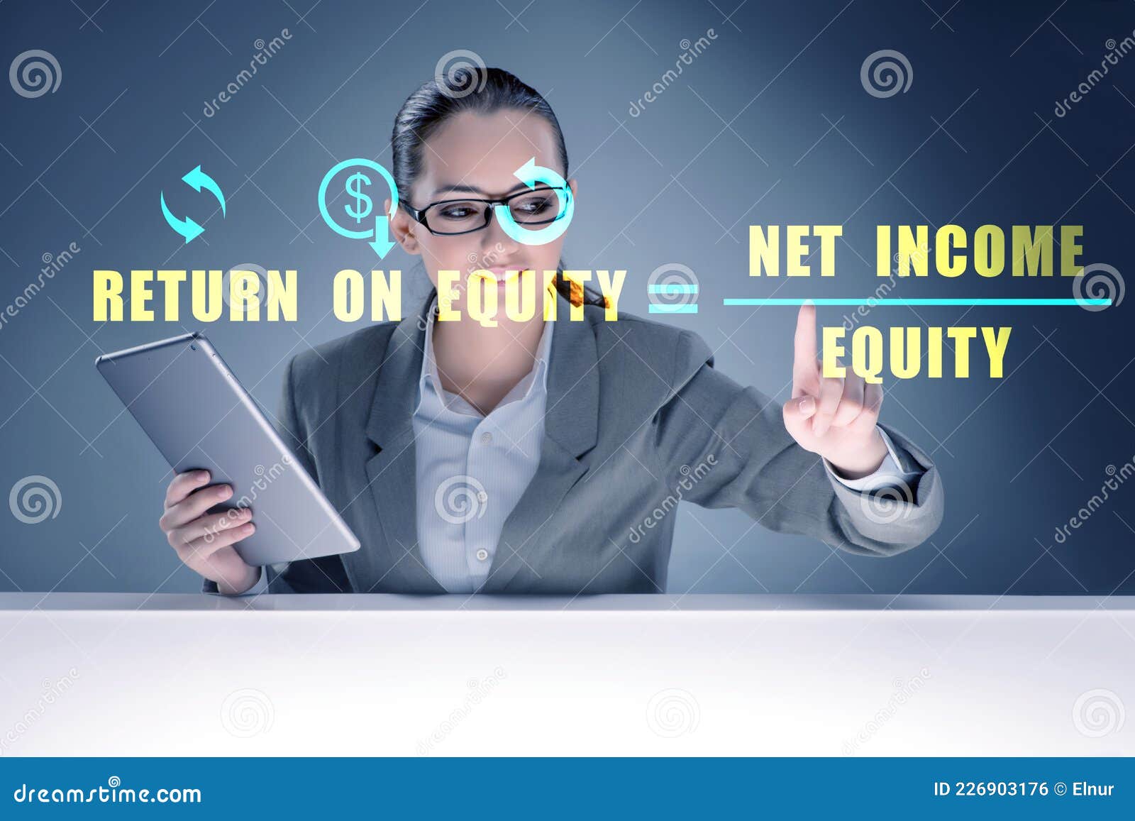 Businesswoman in Return on Equity Concept Stock Photo - Image of equity ...