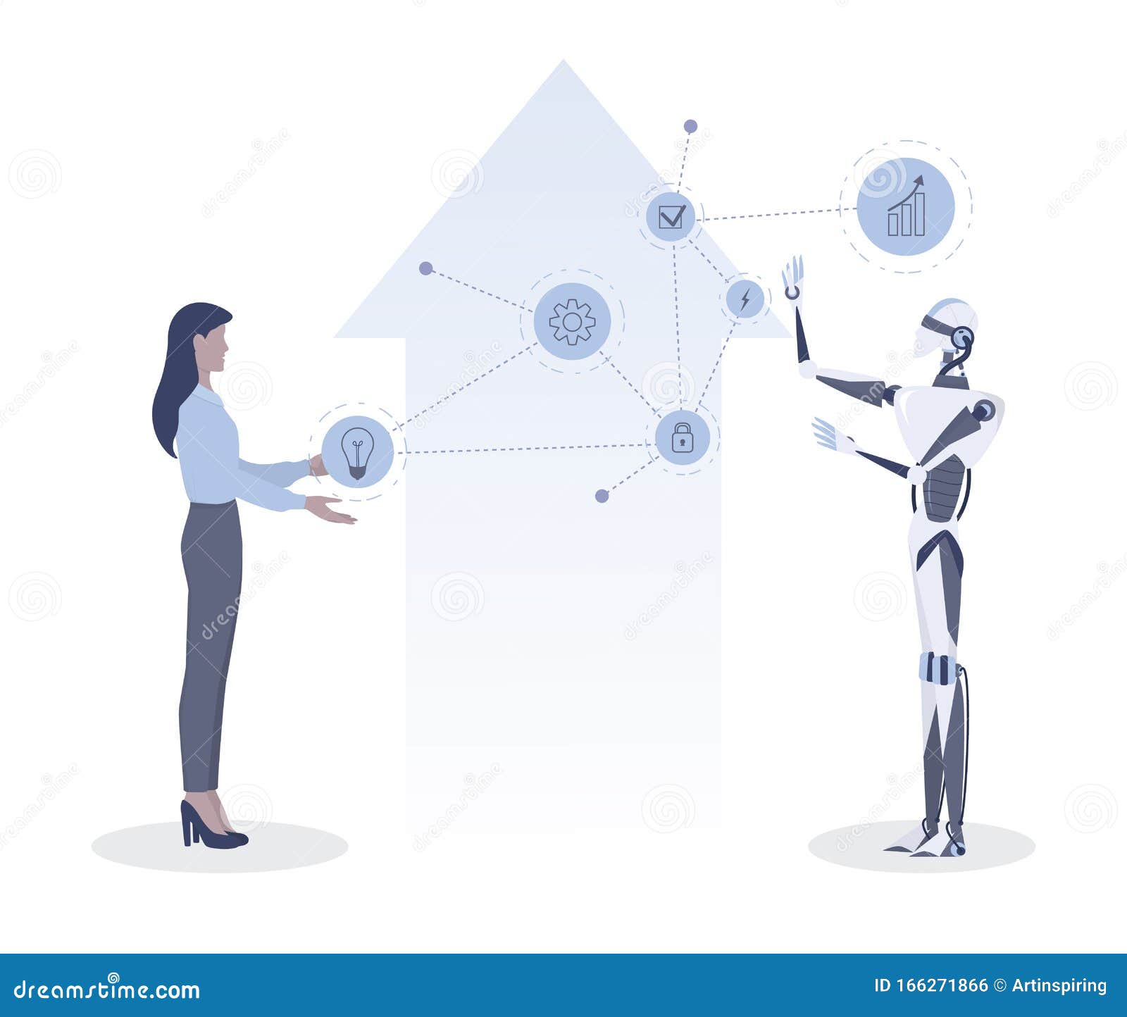 Businesswoman and Robot Communication Idea. Human Offer an Idea Stock ... Businesswoman and Robot Communication Idea. Human Offer an Idea Stock ...