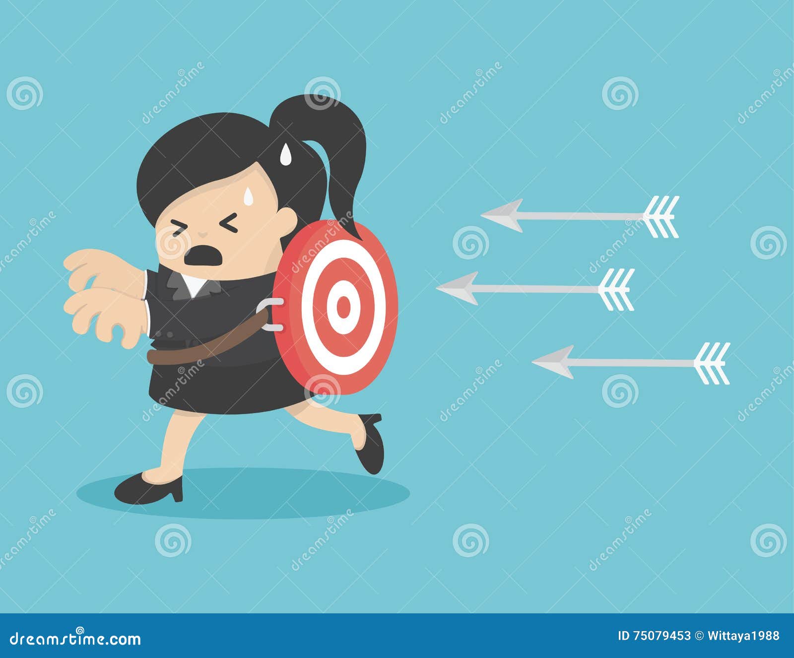 Businesswoman Running Arrows Stock Vector - Illustration of businessman ...