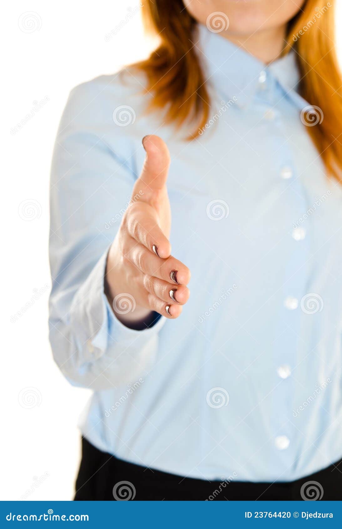 Businesswoman S Welcome Gesture Stock Photo - Image of friendly ...