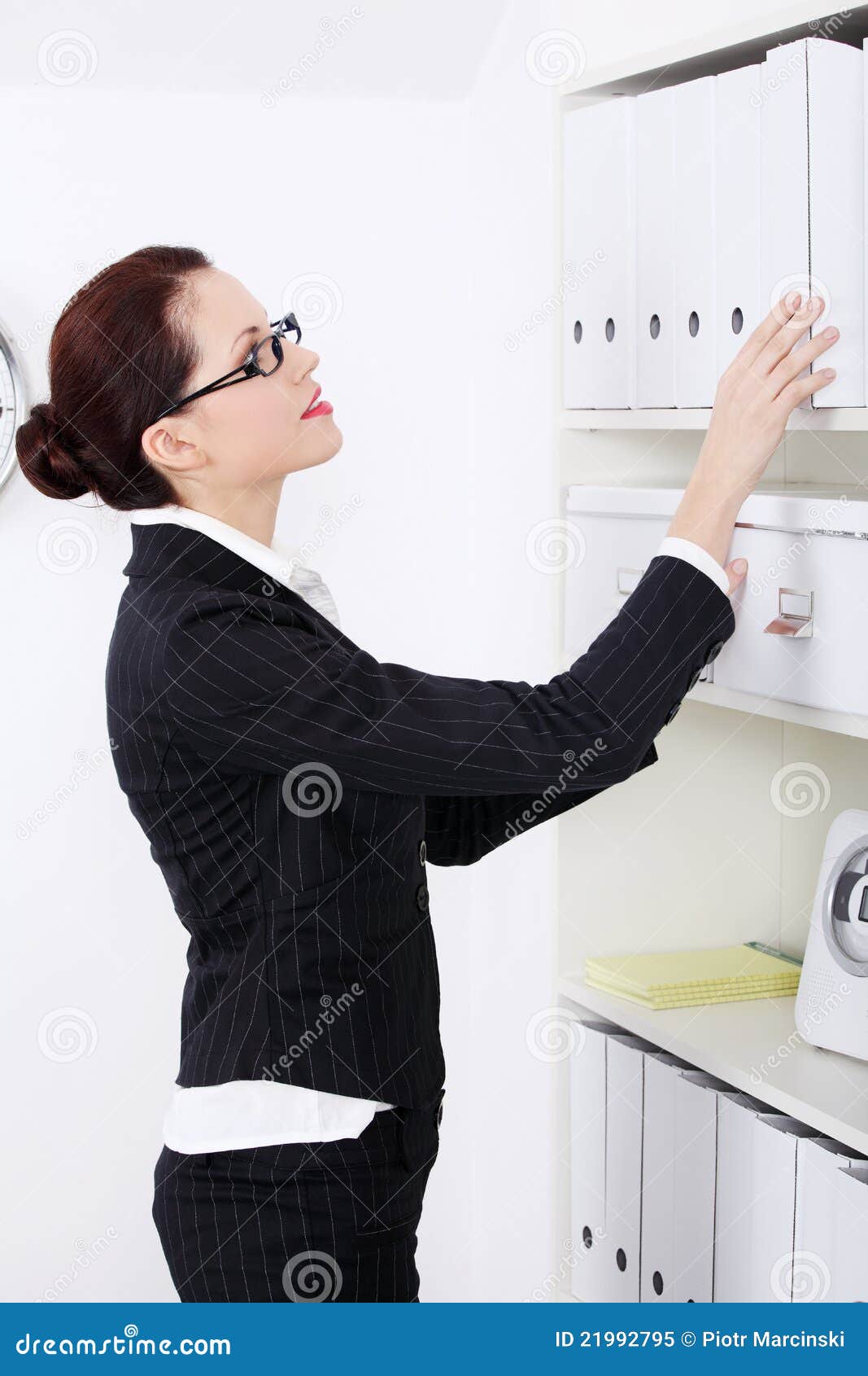 Businesswoman Searching Files. Stock Image - Image of binder, lady ...