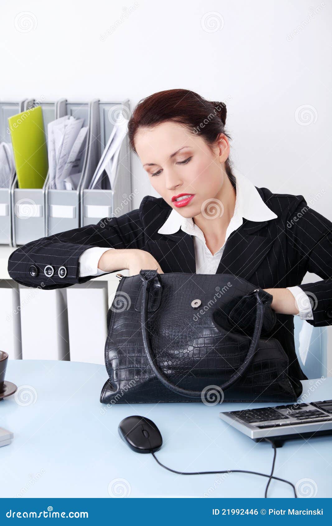 Businesswoman Searching in Her Bag. Stock Photo - Image of business ...
