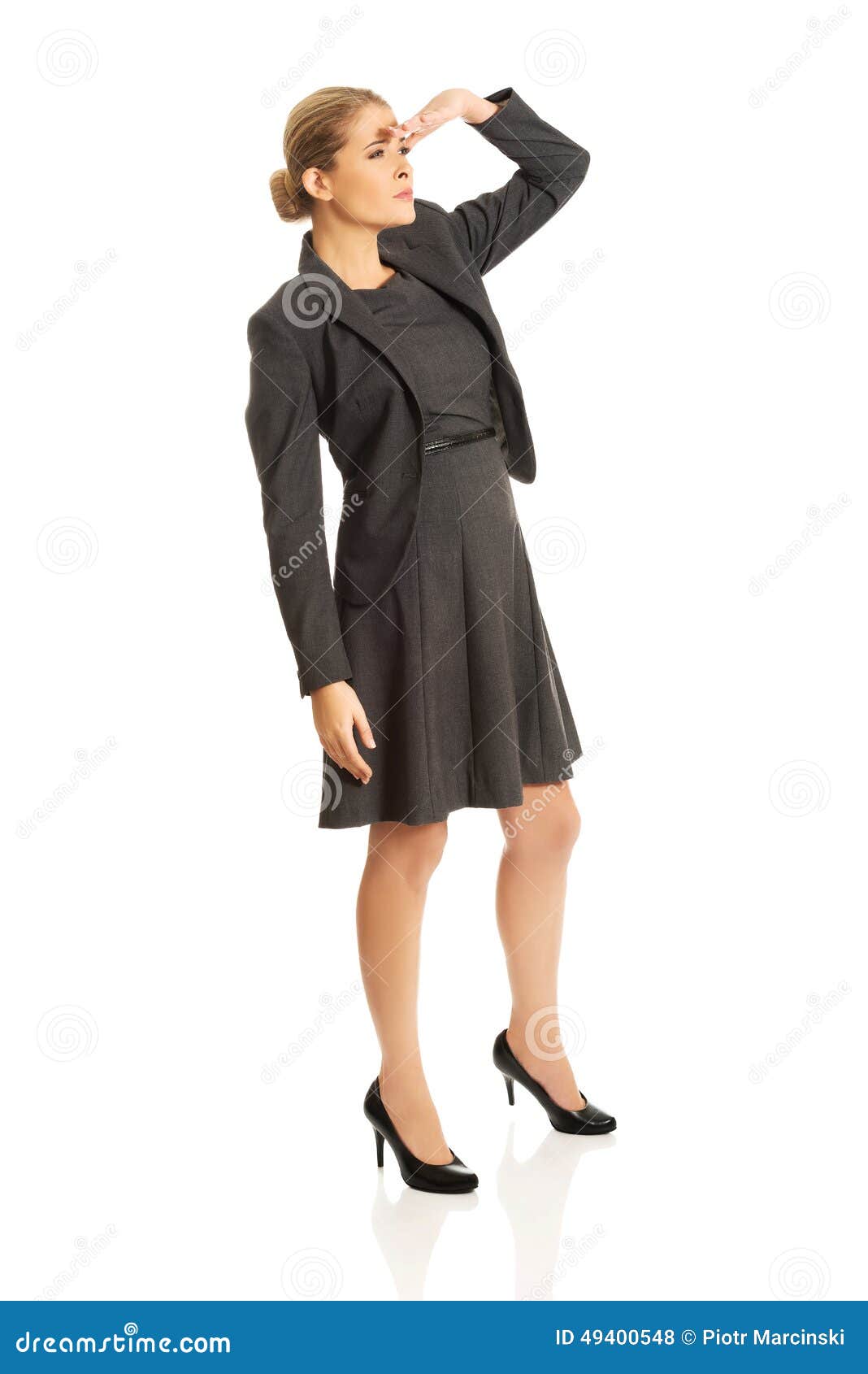 Businesswoman See Something Interesting Stock Photo - Image of face ...