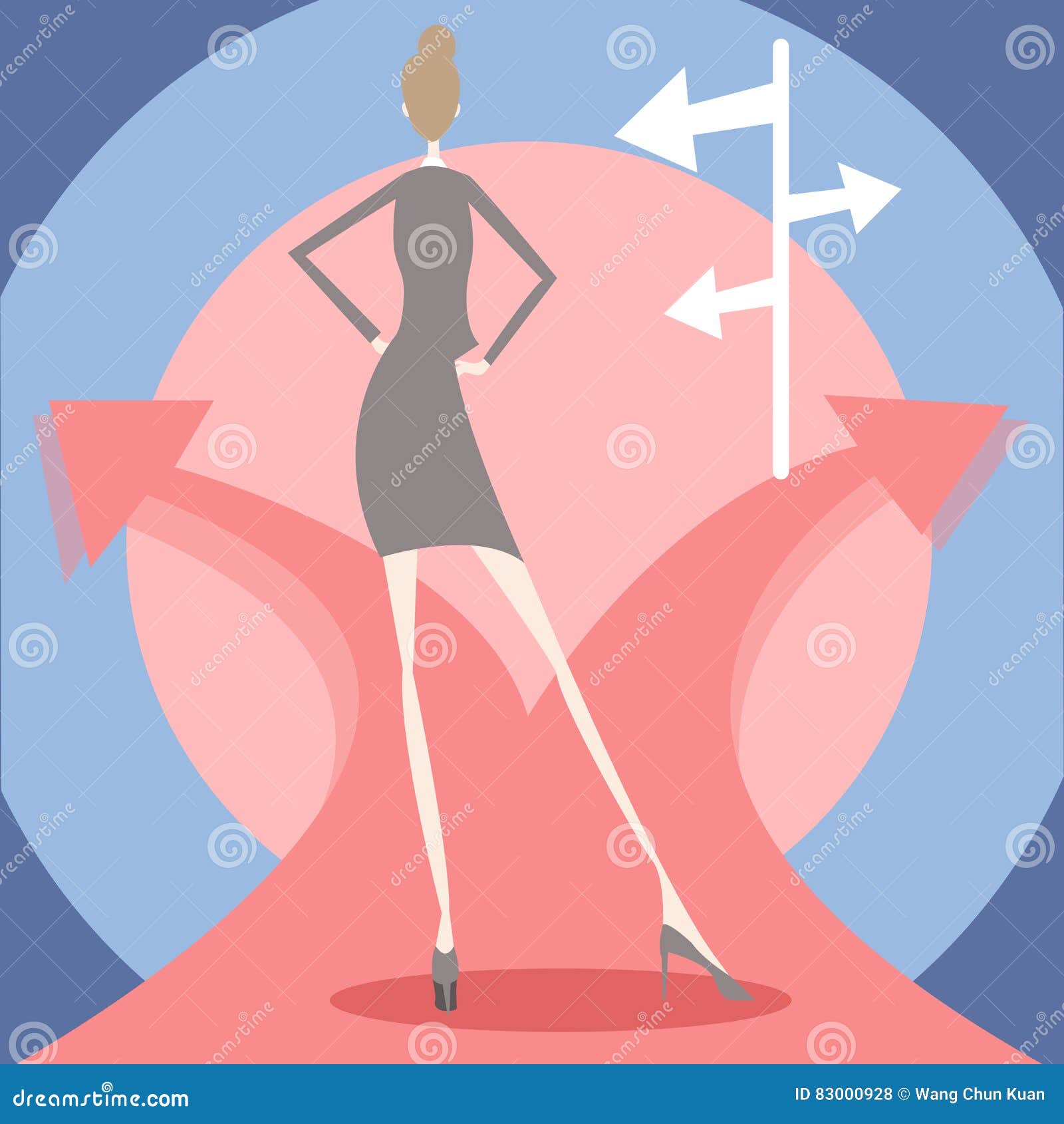 Businesswoman Selecting the Best Solution Stock Vector - Illustration ...