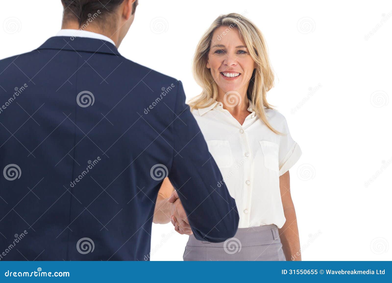 Businesswoman Shaking Hands and Looking at the Camera Stock Image ...