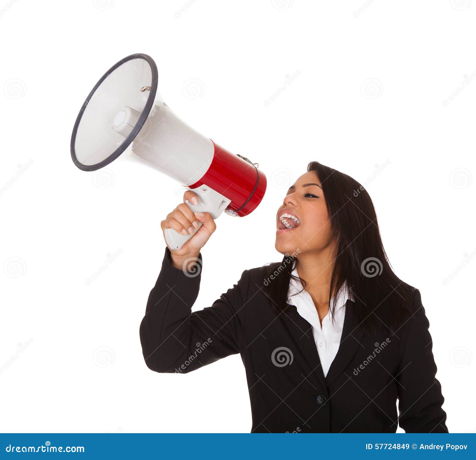 Businesswoman Shouting on Megaphone Stock Image - Image of confident ...