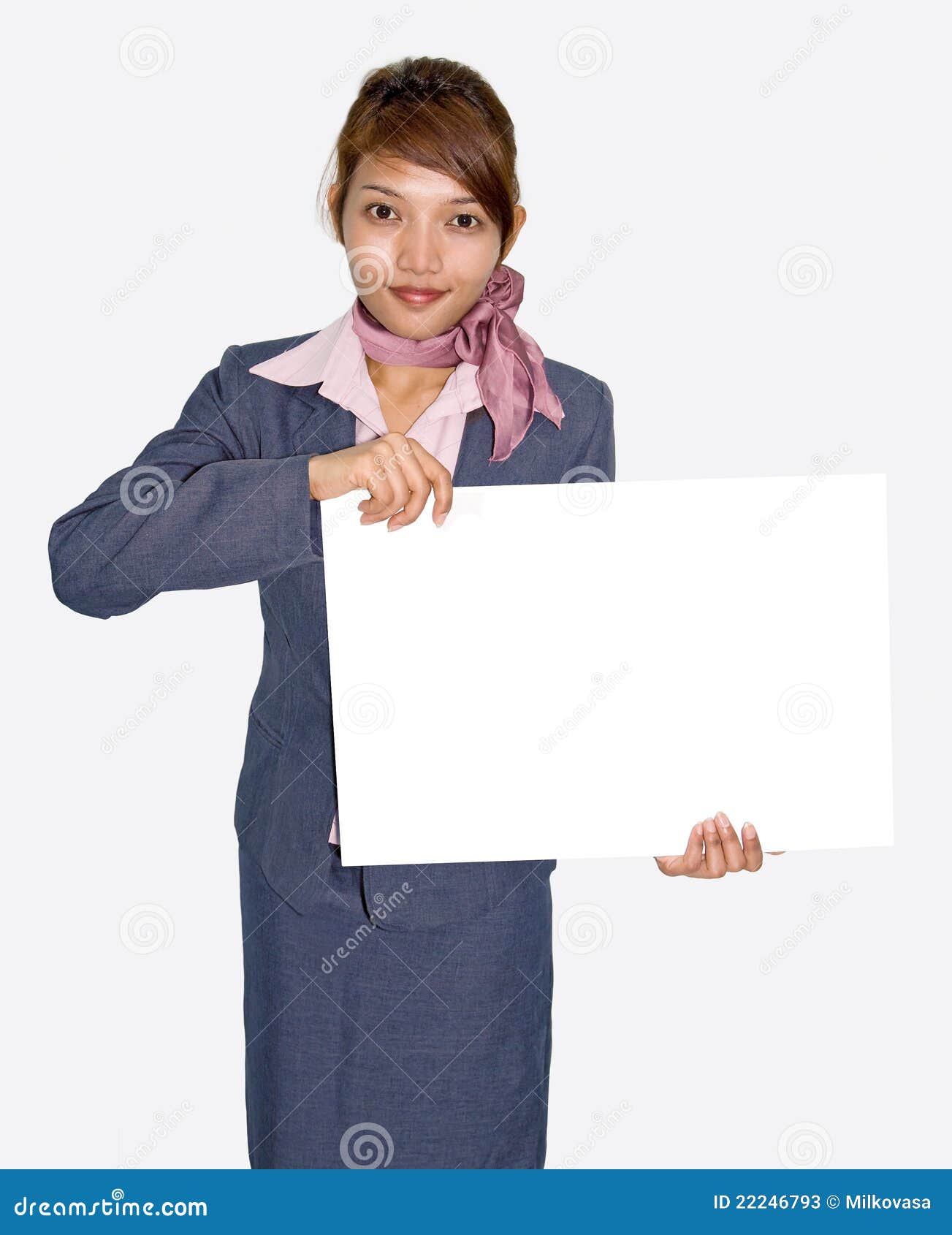 Businesswoman with sign stock image. Image of assistance - 22246793