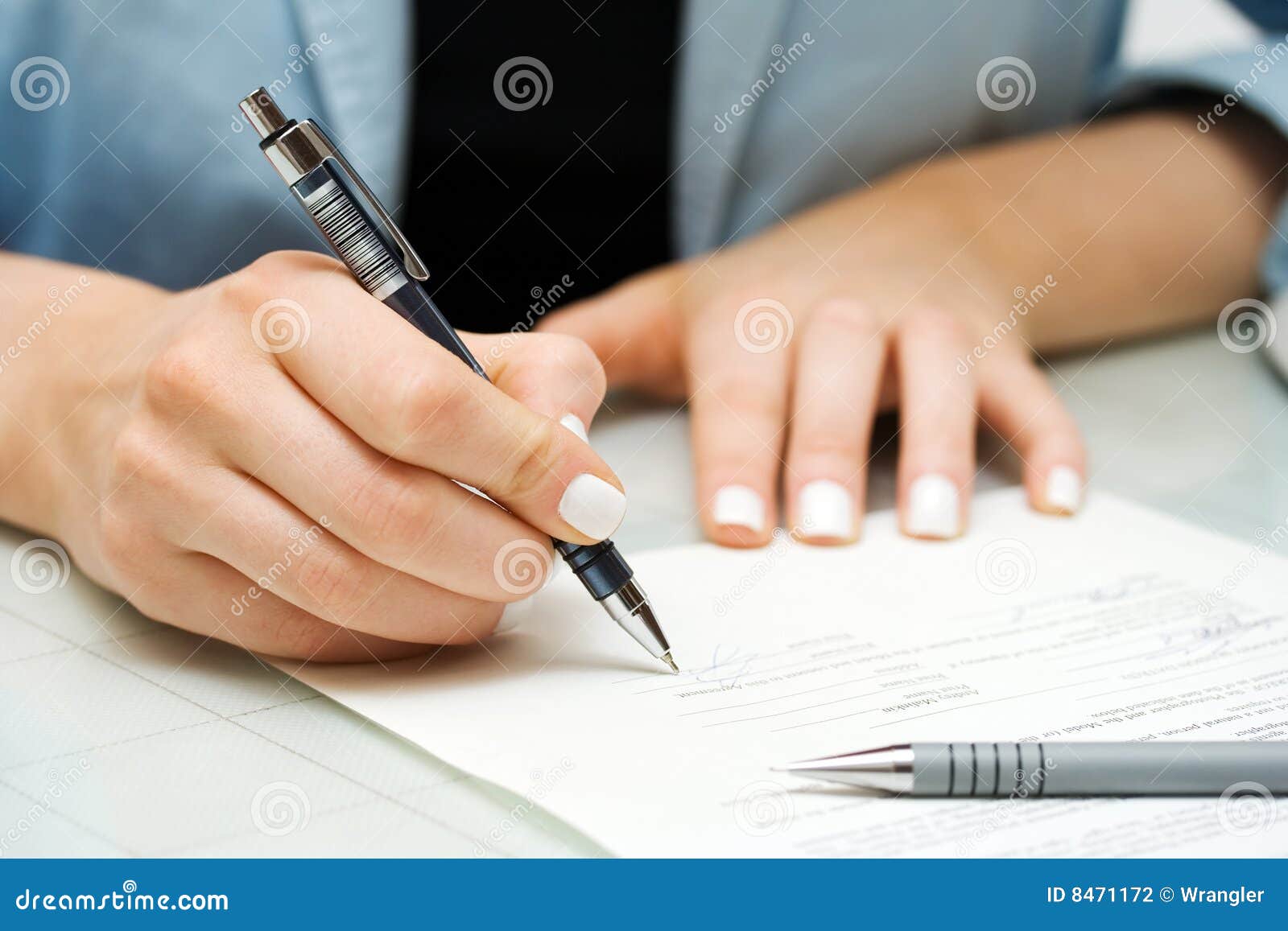Business Woman Signing Contract Stock Photo - Image of contract ...