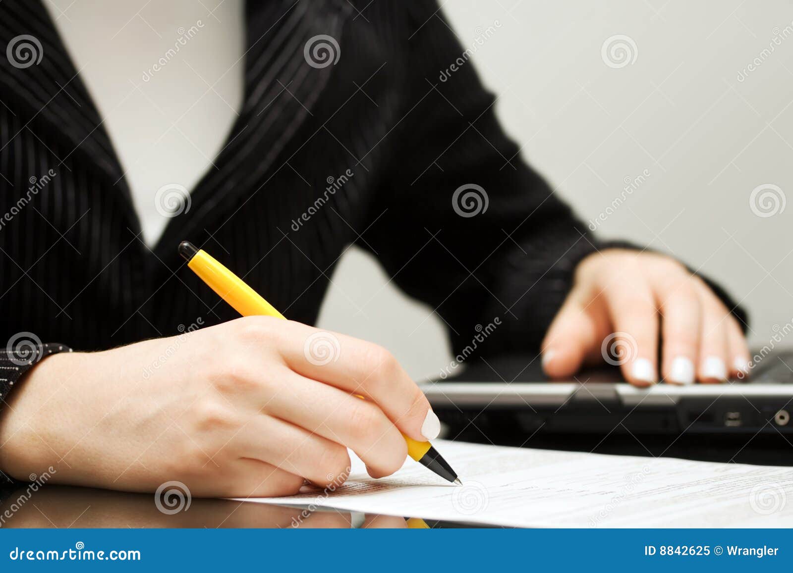 Business Woman Signing Contract Stock Image - Image of contract, finger ...