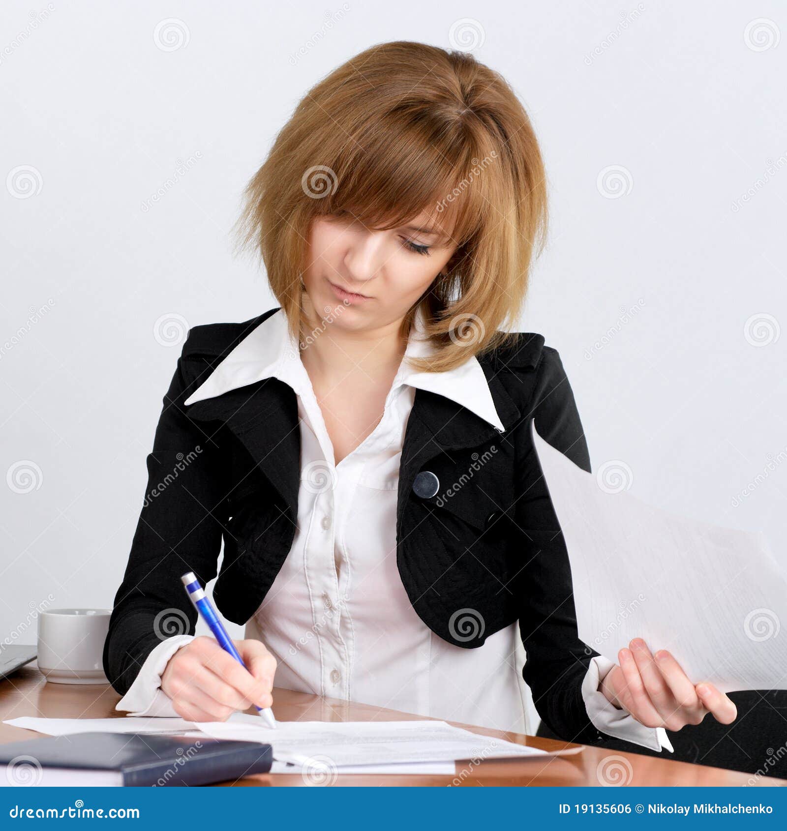Businesswoman Signing Document Stock Photo - Image of paper, female ...