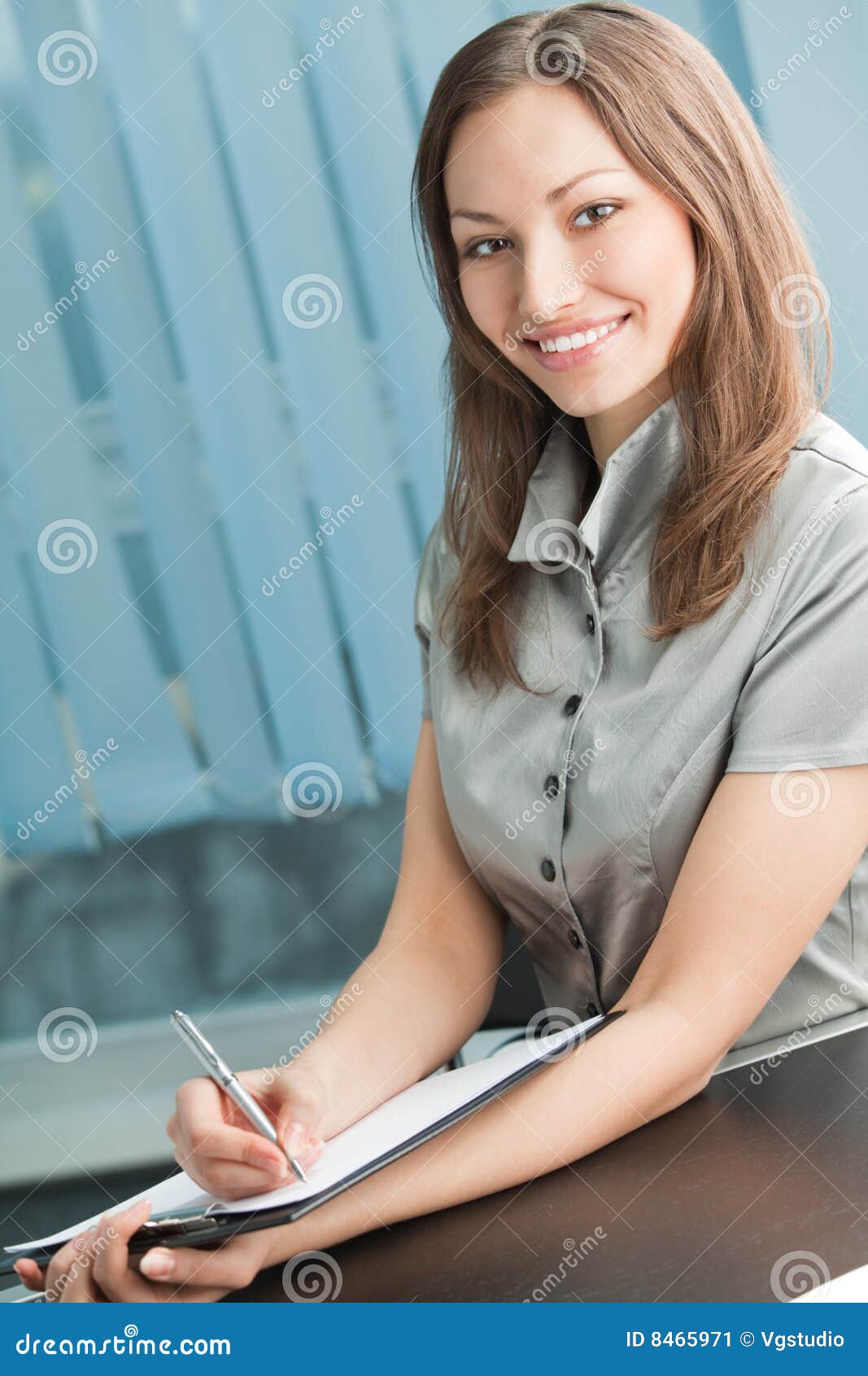 Businesswoman Signing Document Stock Image - Image of plan, sign: 8465971
