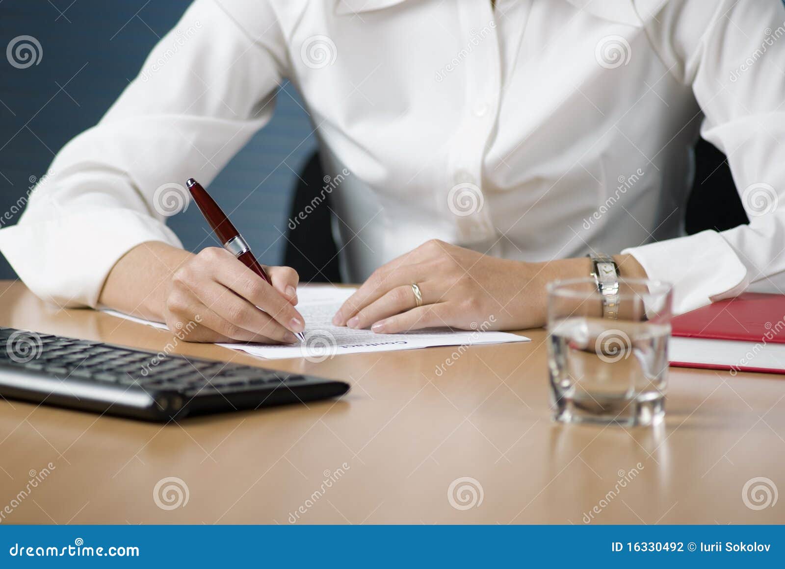 Businesswoman Signing Documents Stock Photo - Image of manager ...