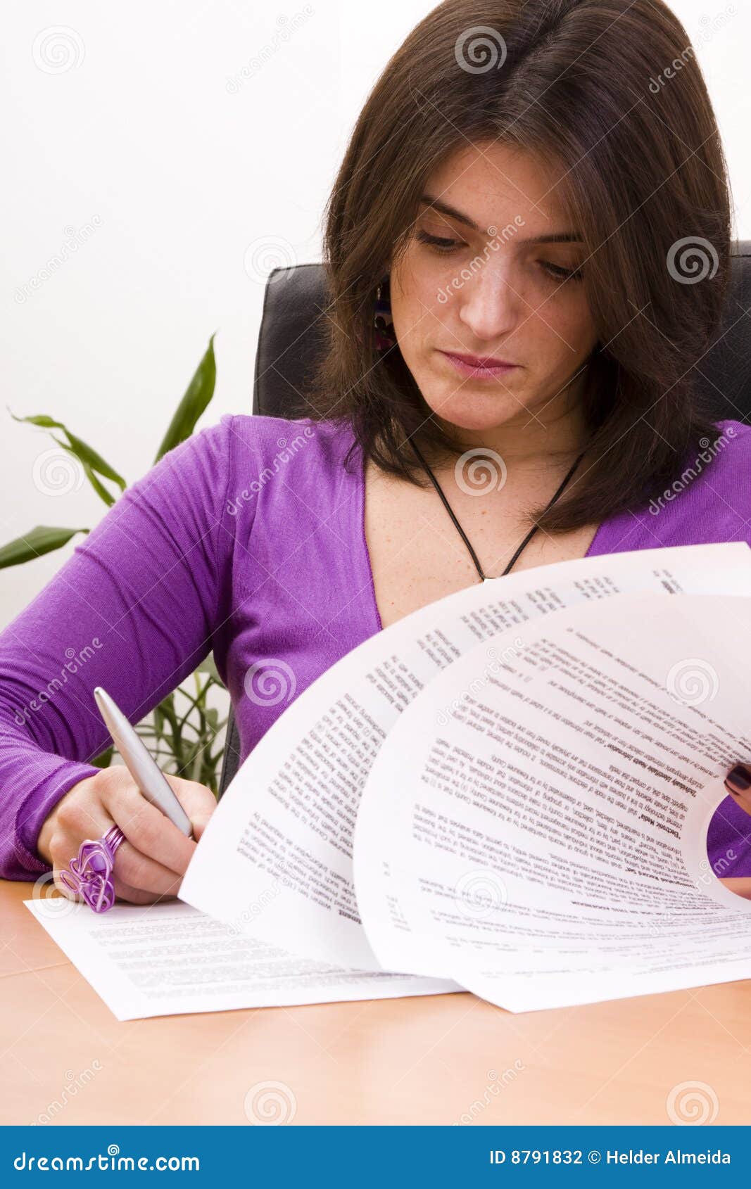 Businesswoman Signing Documents Stock Photo - Image of female, manager ...
