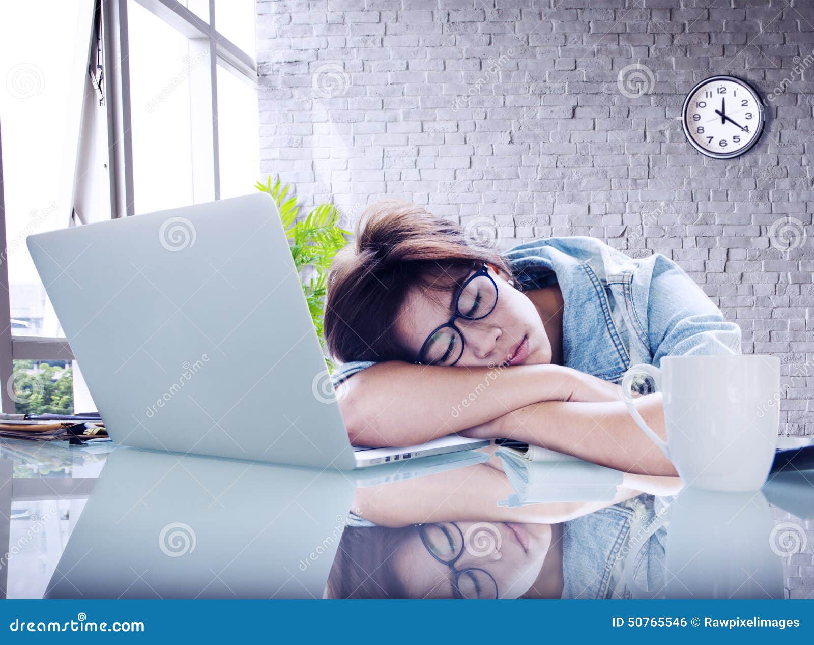 Businesswoman Sleeping Office Worker Break Digital Concept Stock Photo ...