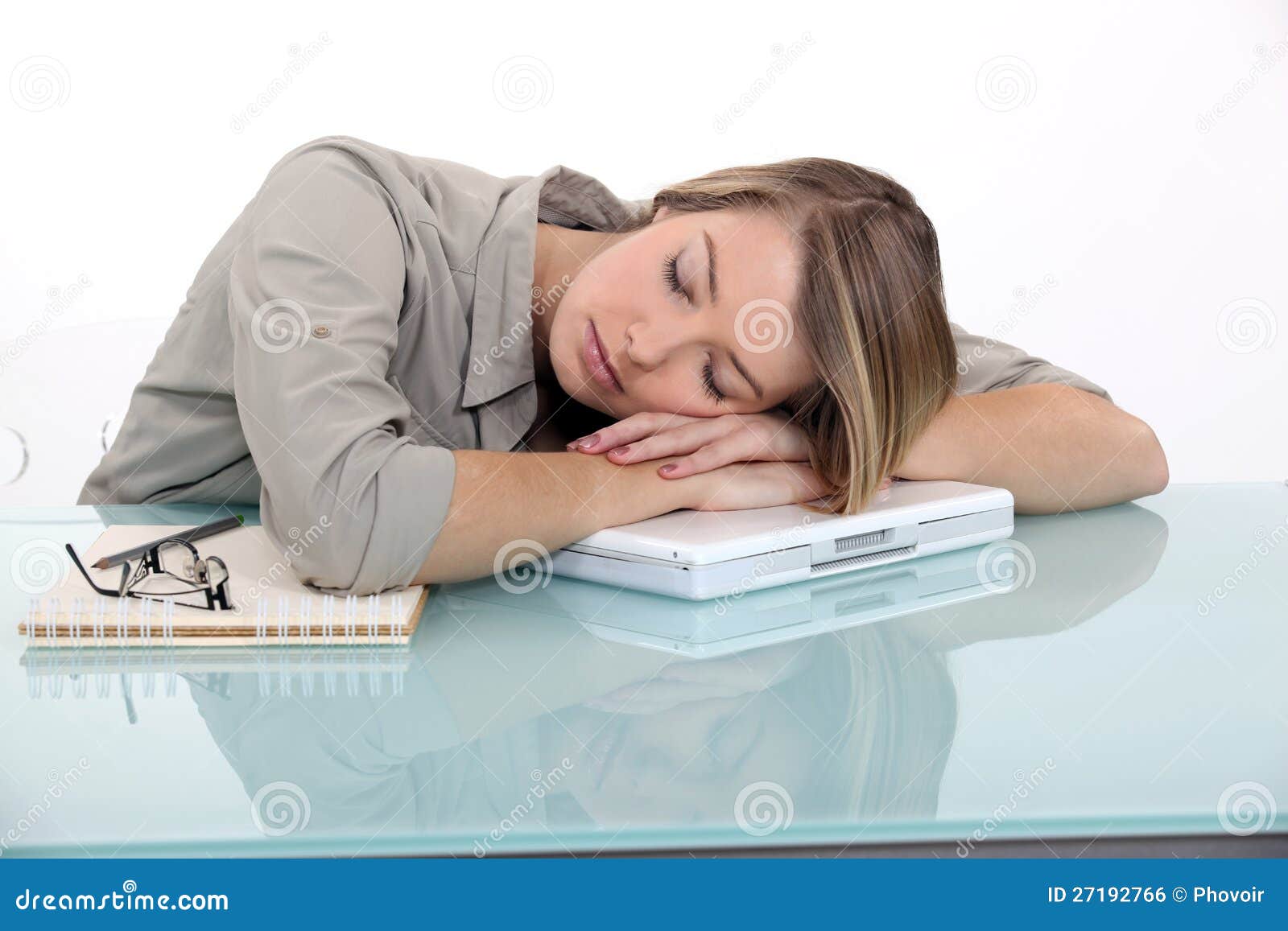 Businesswoman Sleeping at Work Stock Photo - Image of lady, girl: 27192766