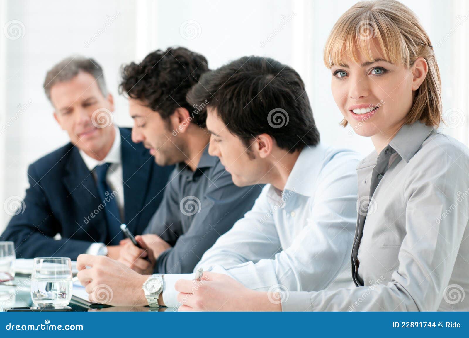 Businesswoman Smile at Work Stock Photo - Image of female, happy: 22891744