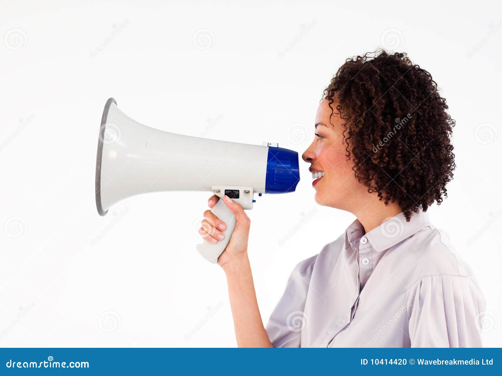 Businesswoman Speaking through Megaphone Stock Photo - Image of ...
