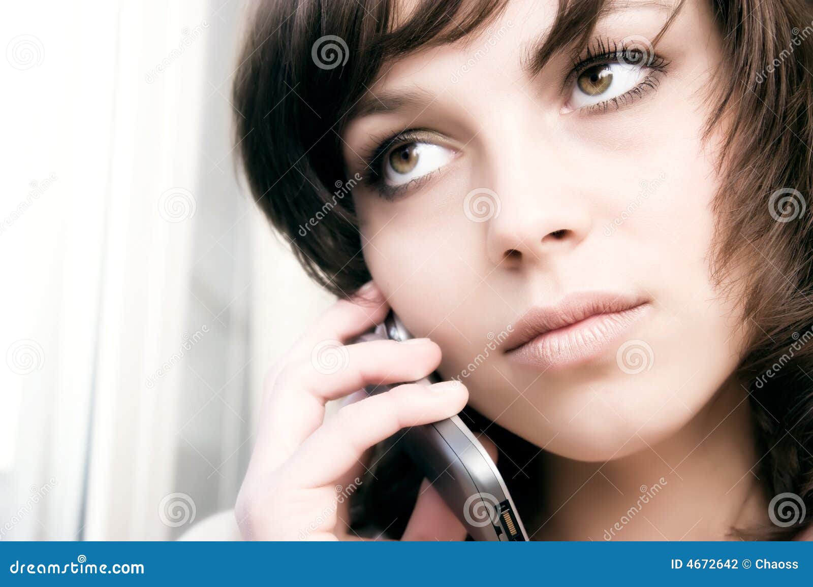 Businesswoman Speaking on Mobile Phone Stock Photo - Image of listen ...