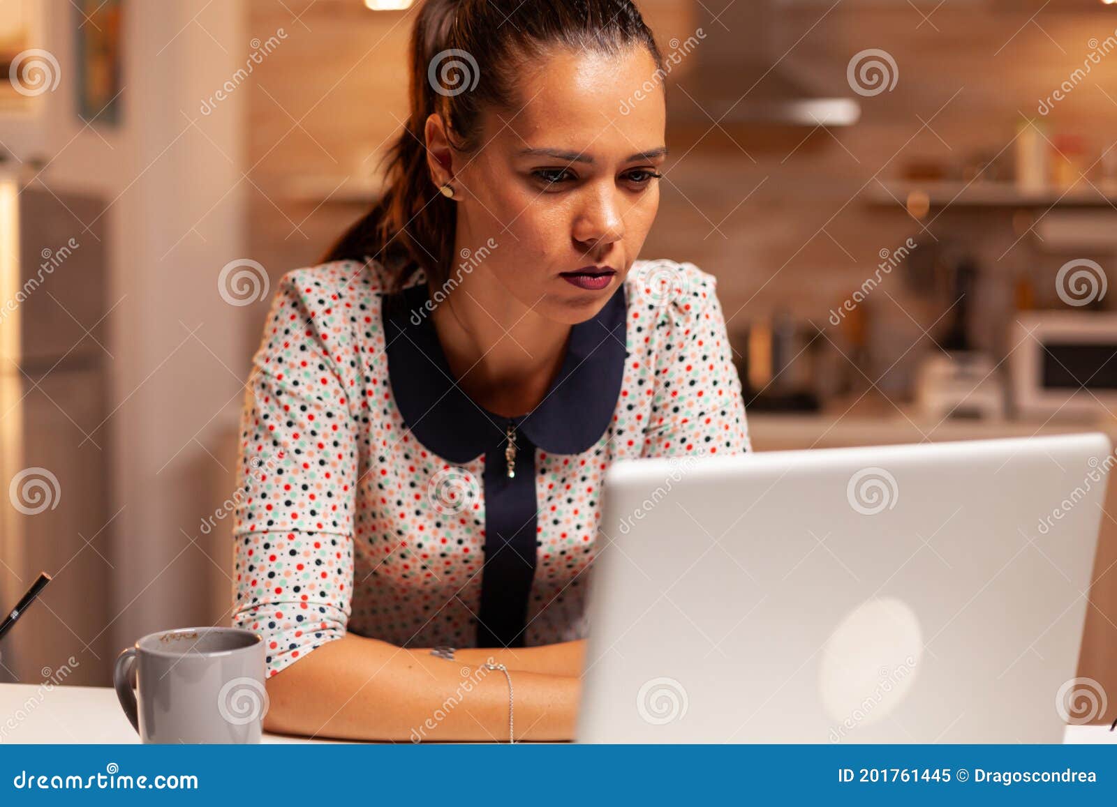 Businesswoman Squinting Eyes Working on Computer Stock Image - Image of ...