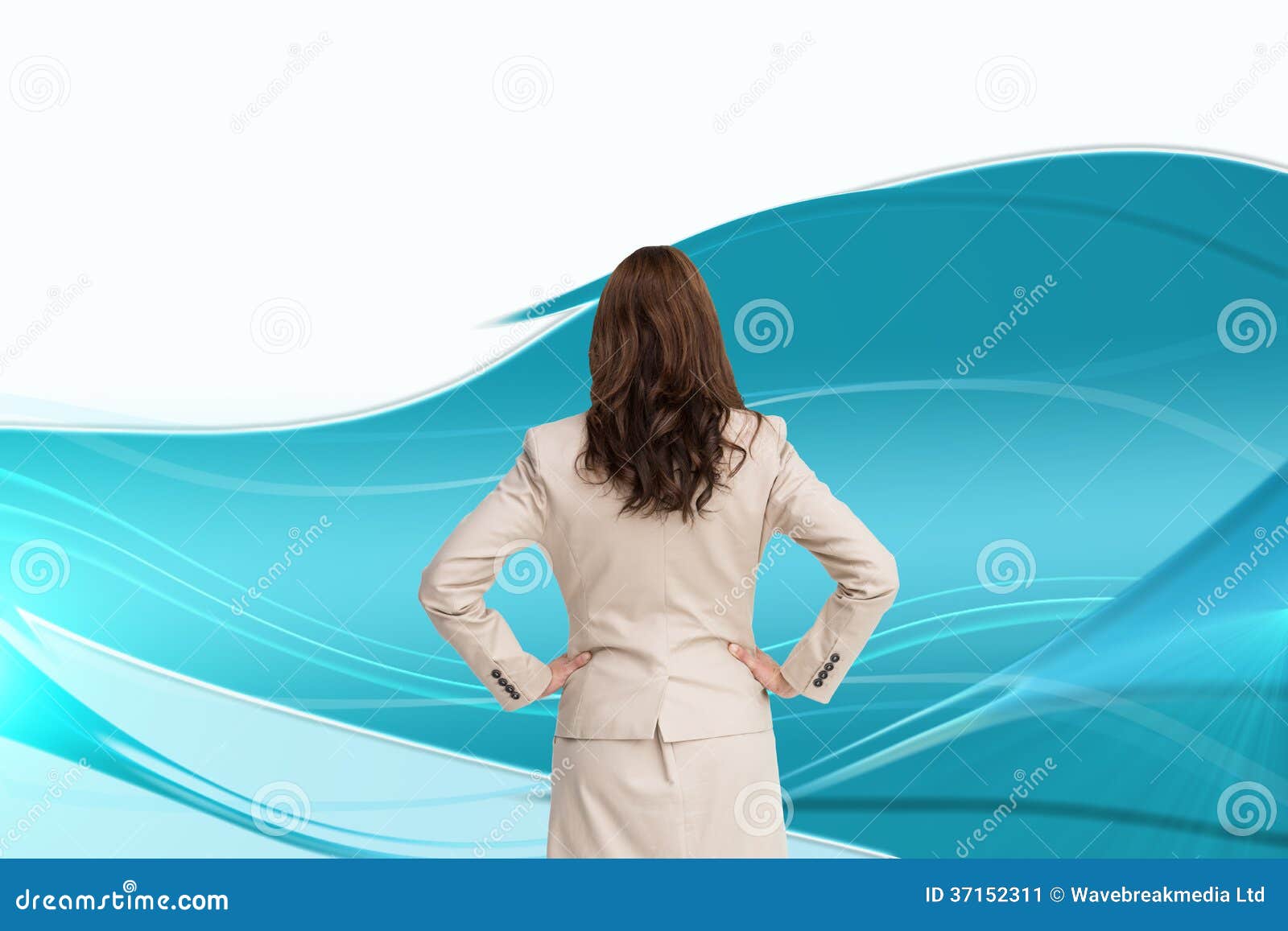 Businesswoman Standing Back To Camera Stock Image - Image of person ...