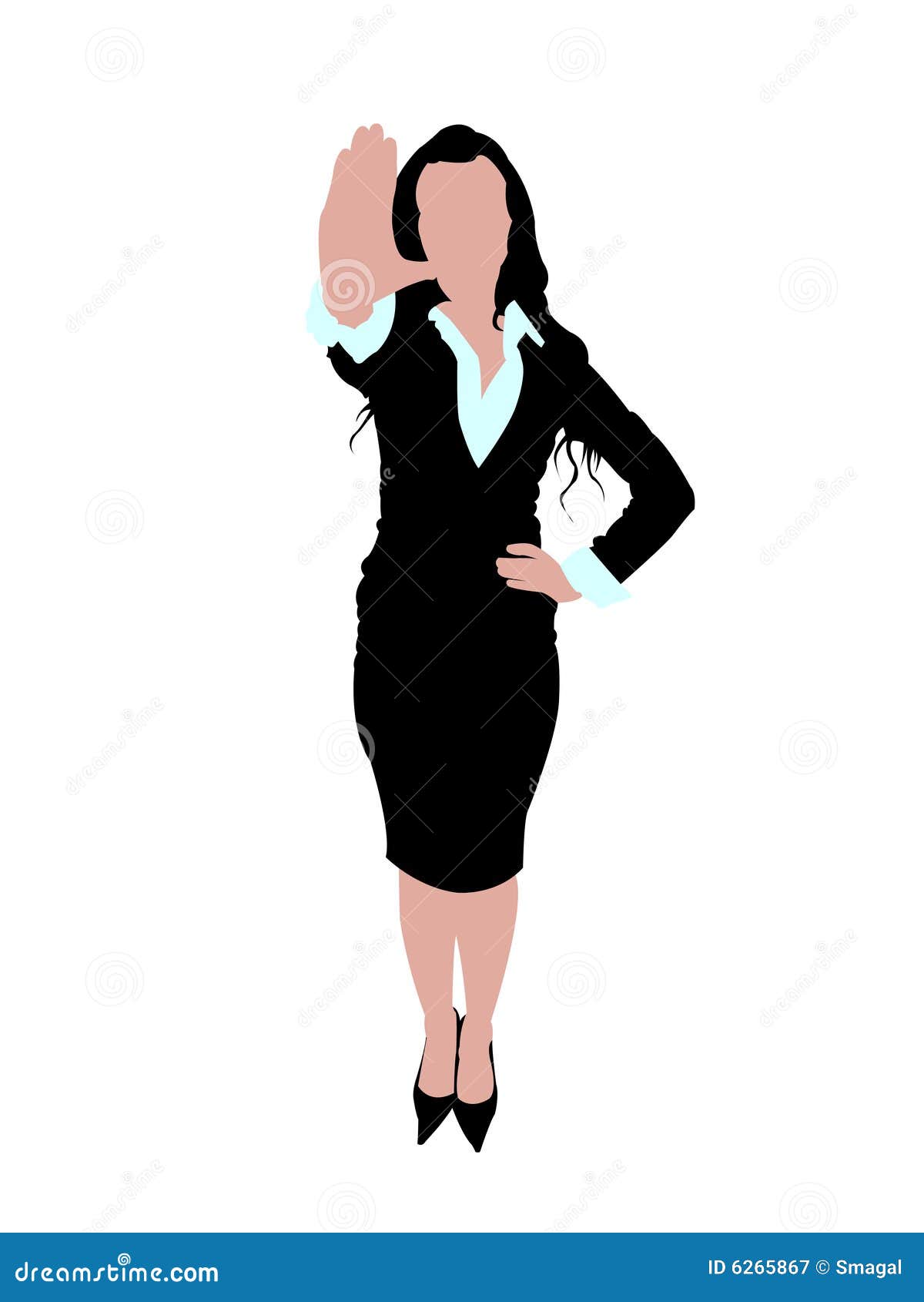 Businesswoman In Stopping Pose Stock Illustration - Illustration of ...