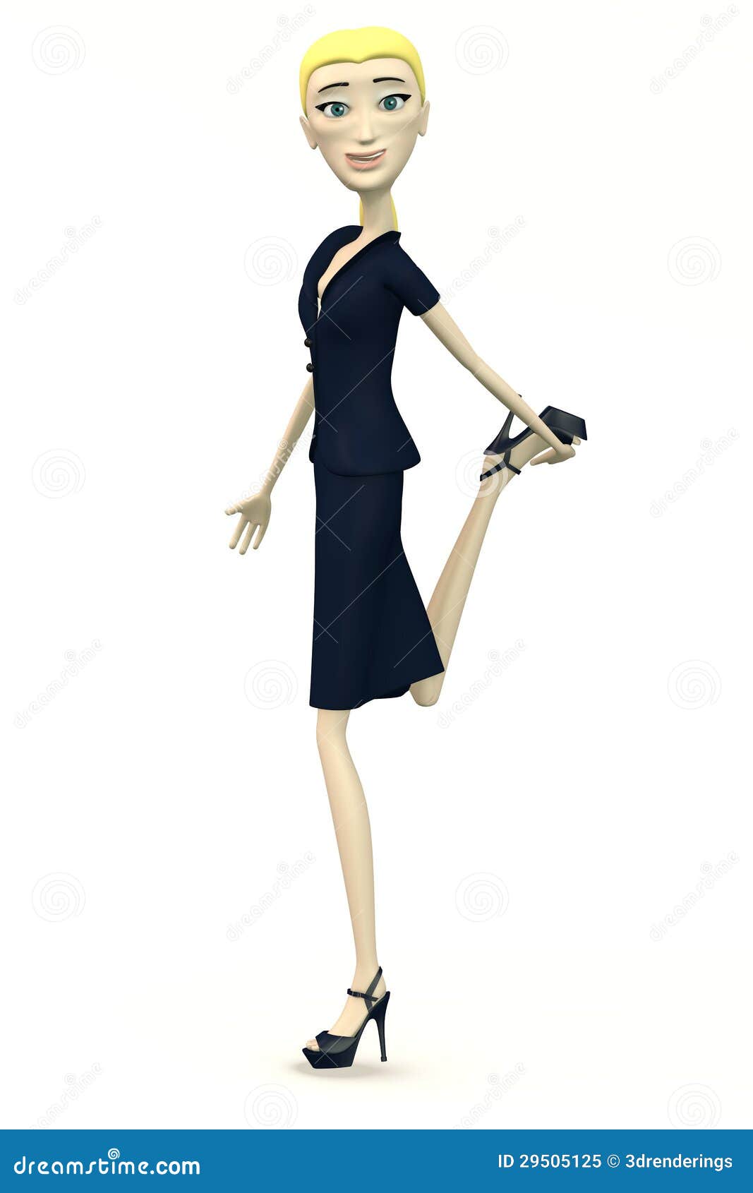 Businesswoman - Stretching Leg Stock Illustration - Illustration of ...