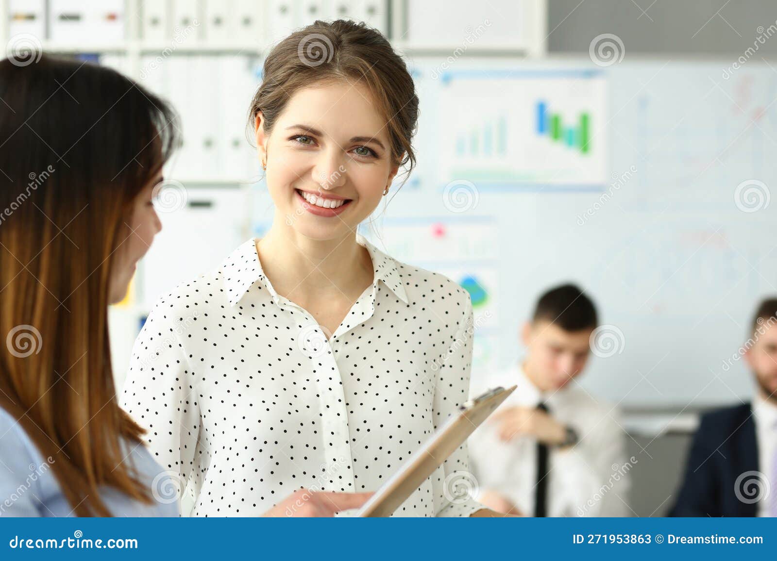 Businesswoman Study Documents in Office. Marketing Training and Group ...