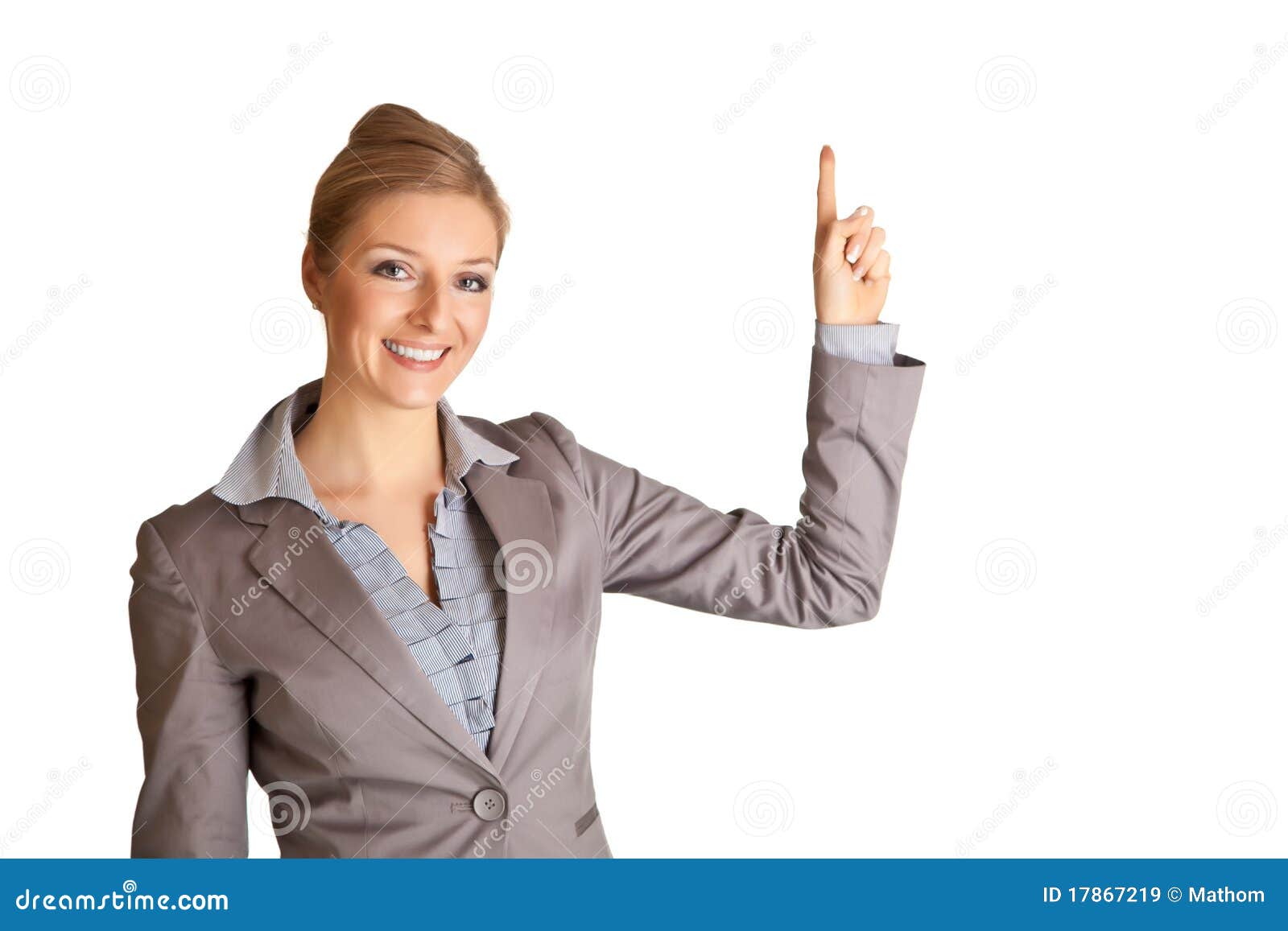 Businesswoman in Suit Pointing Hand Stock Image - Image of ...