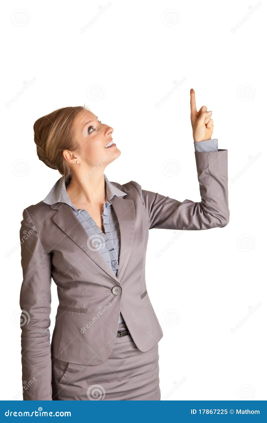 Businesswoman in Suit Pointing Hand Stock Image - Image of ...