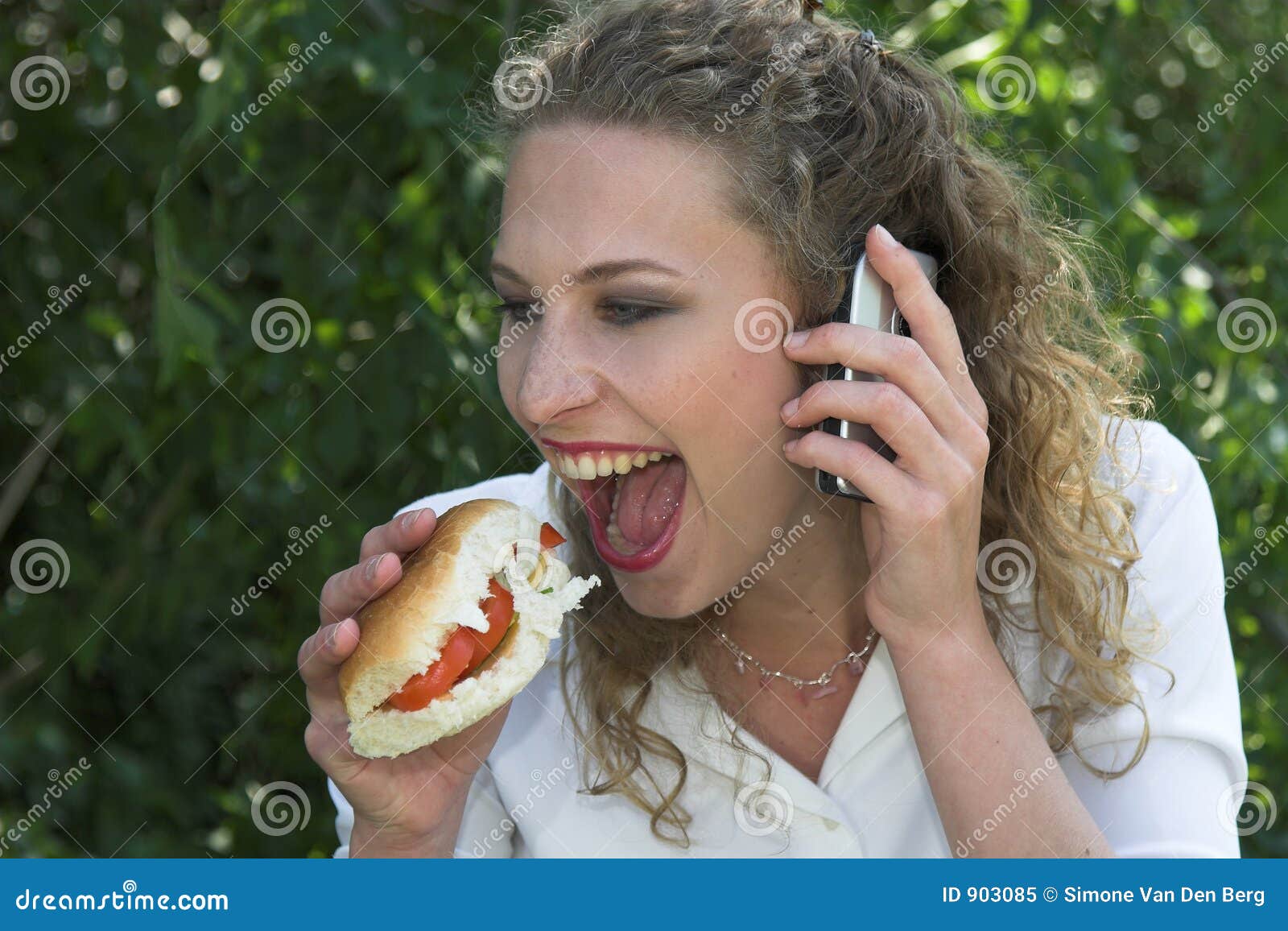 Businesswoman; Taking a Healthy Bite Stock Image - Image of bite ...