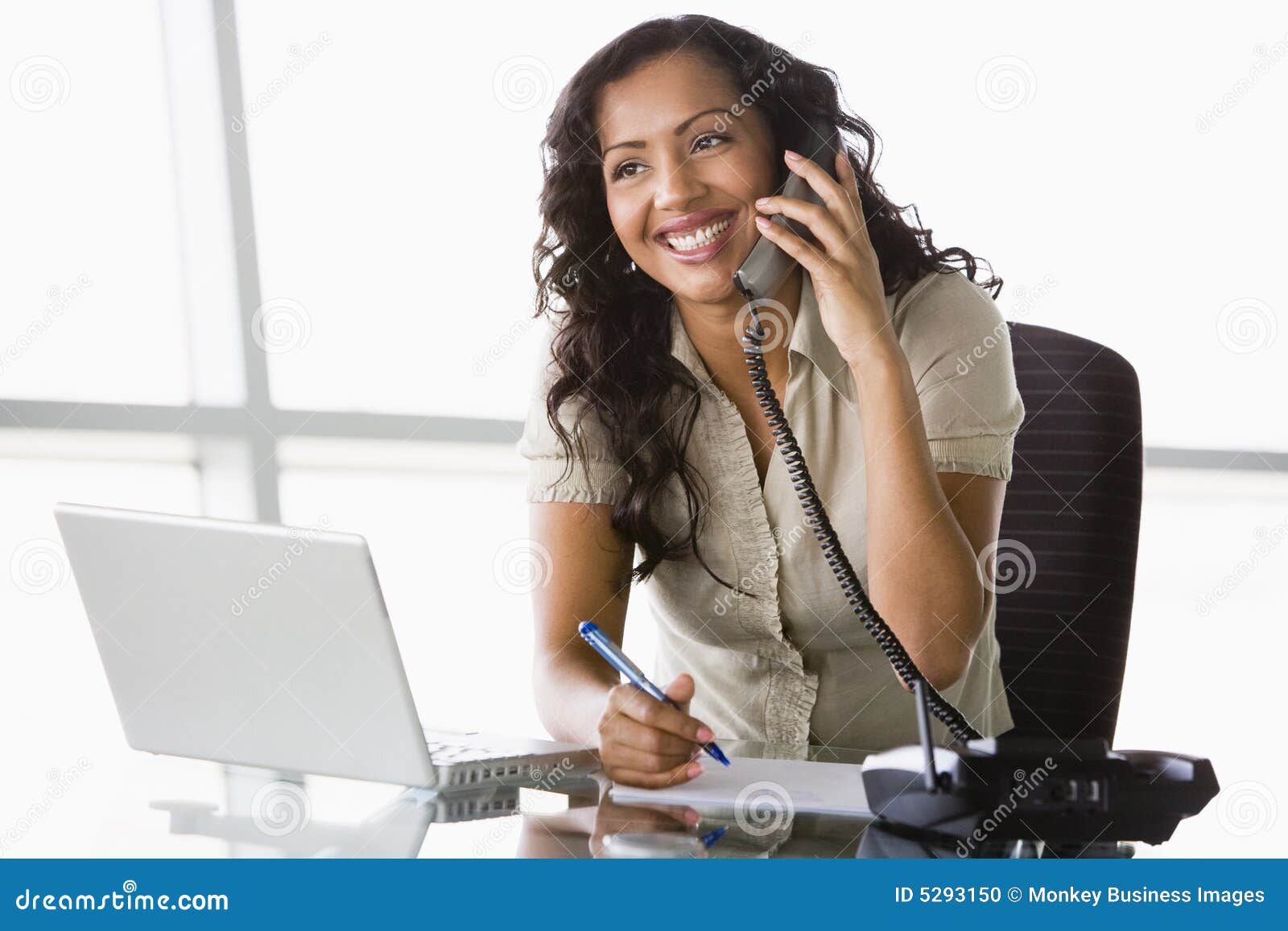 Businesswoman Taking Telephone Call Stock Photo - Image of female ...
